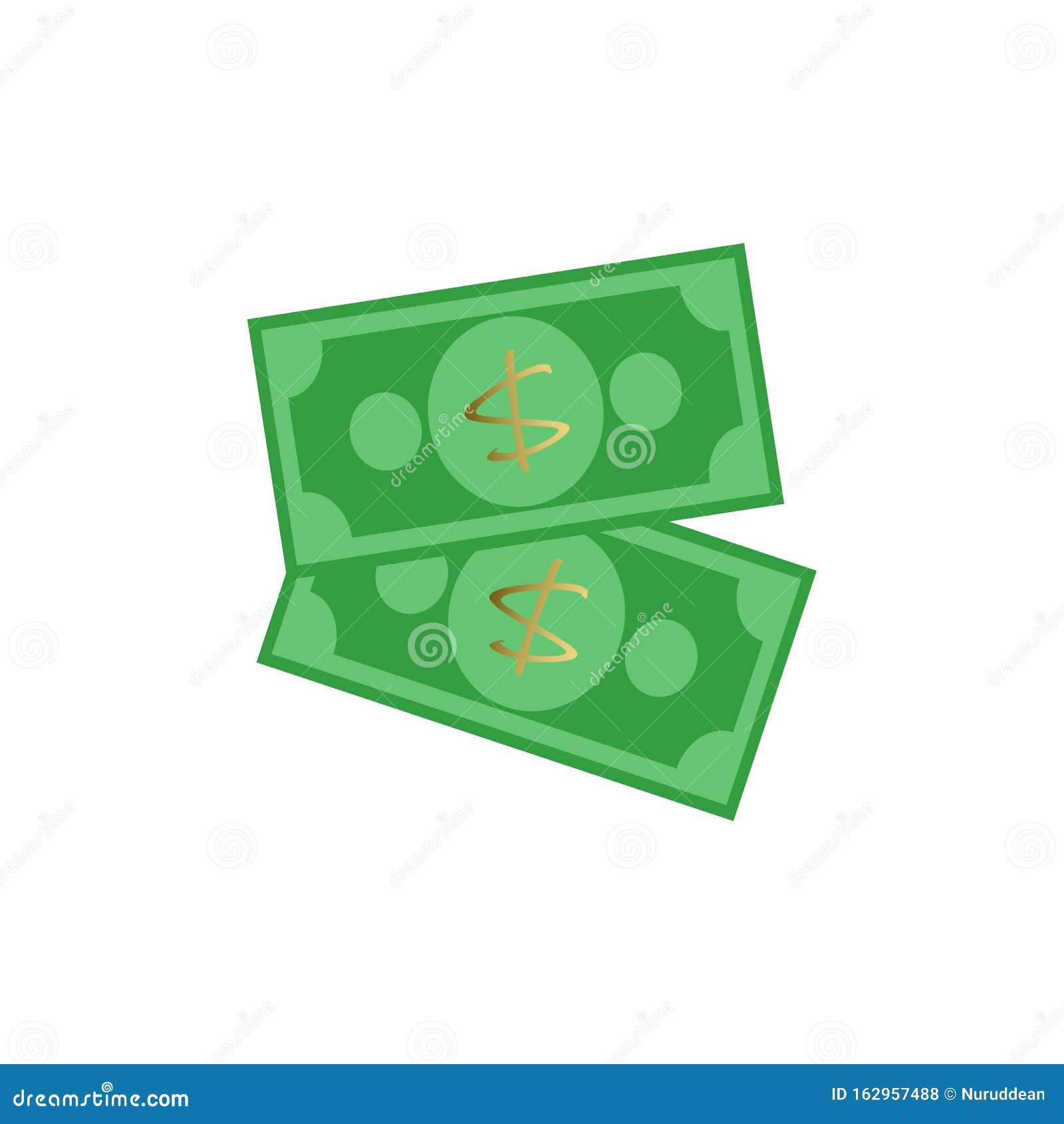 Money Icon Flat Design on White Background. Stock Vector - Illustration ...