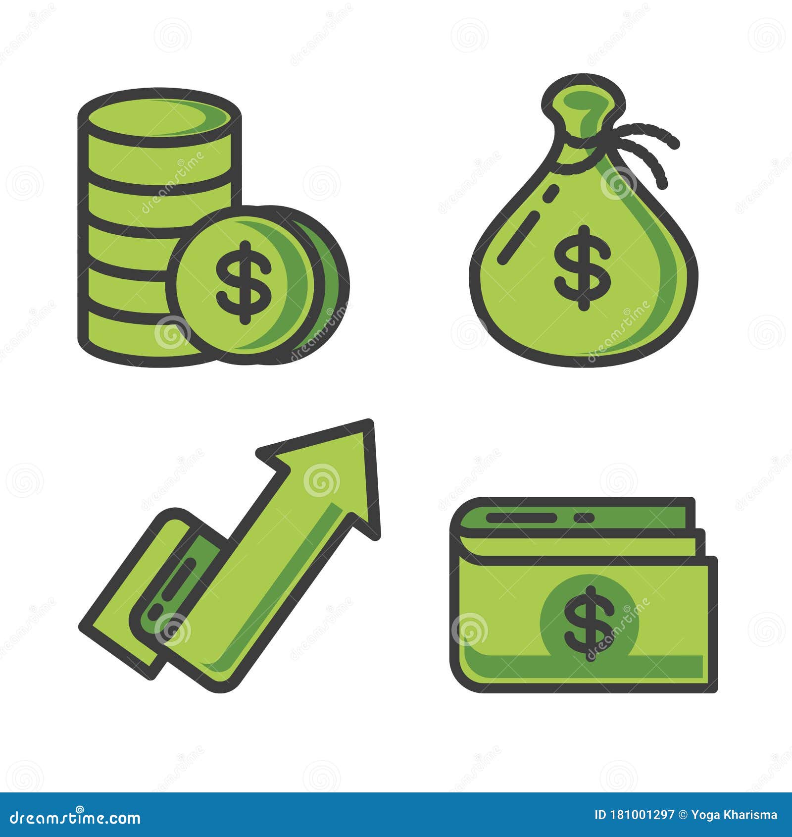 Money Icon Green Look Awesome Stock Illustration - Illustration of ...