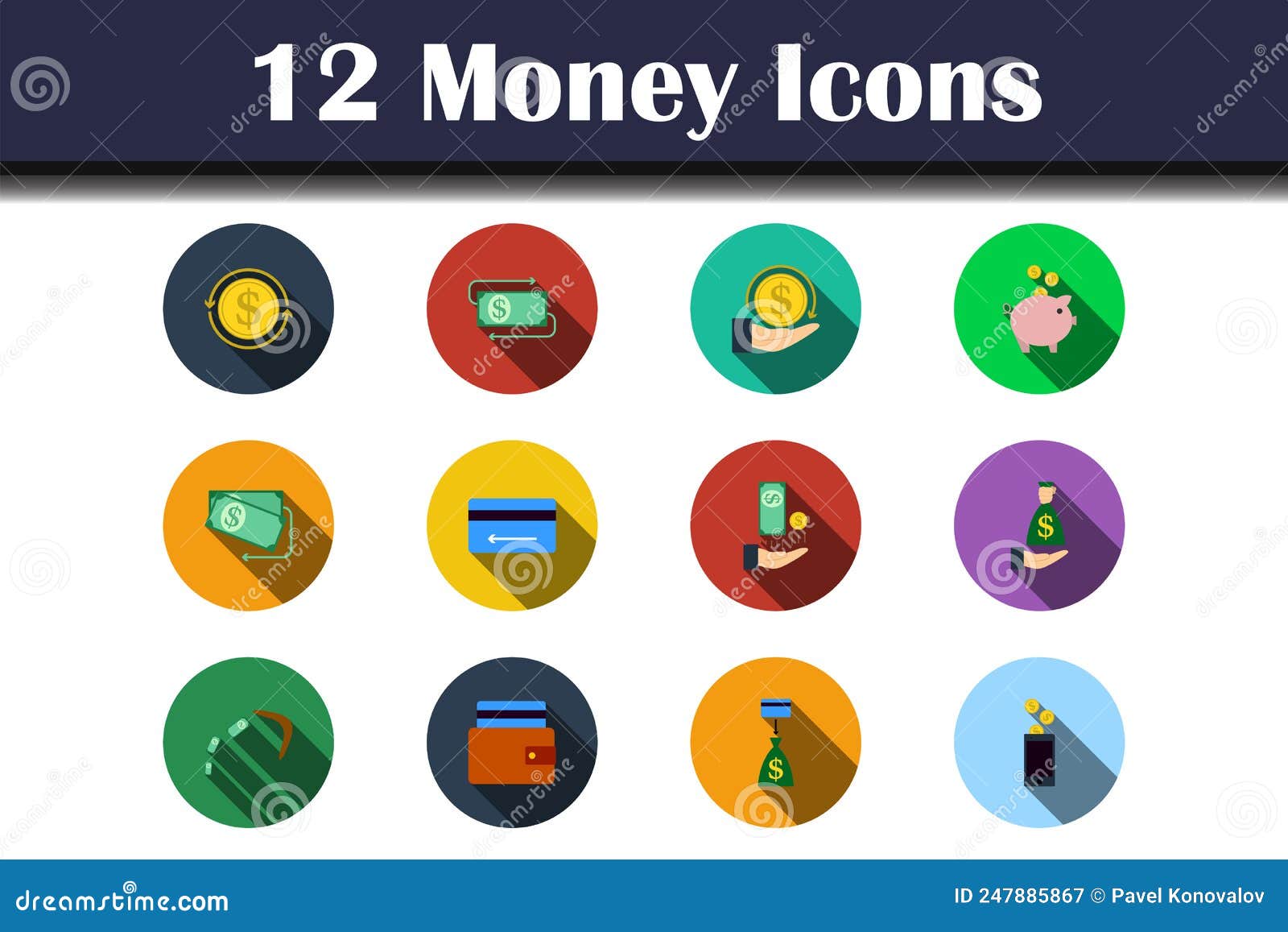 Money Icon Set stock vector. Illustration of caticons - 247885867