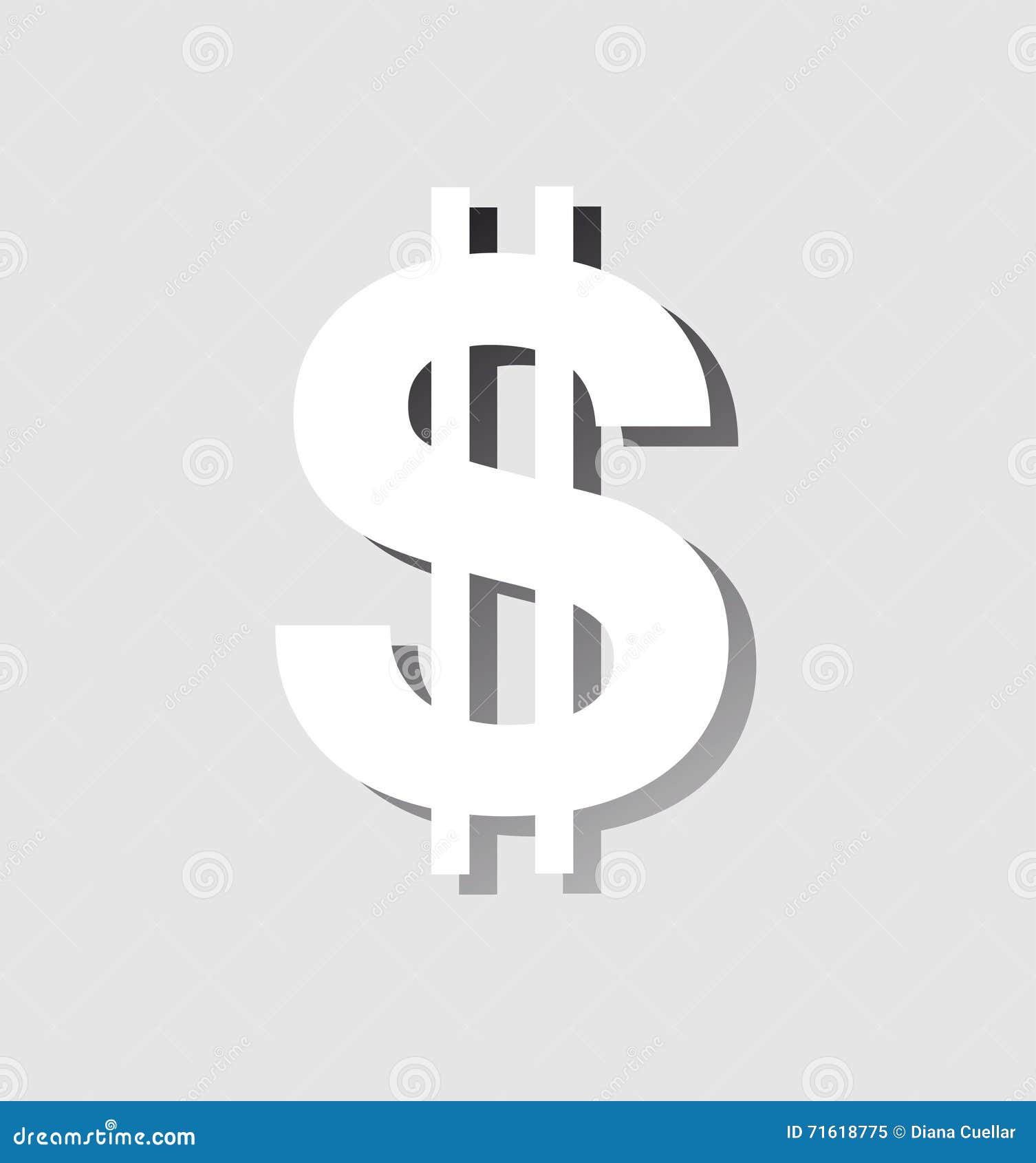 Money icon with shadow stock vector. Illustration of sell - 71618775