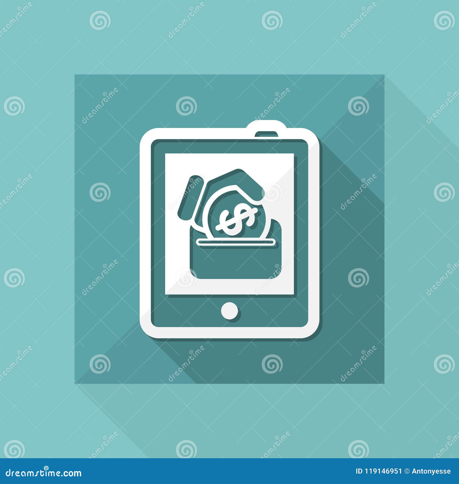 Money icon on touch device stock vector. Illustration of coin - 119146951