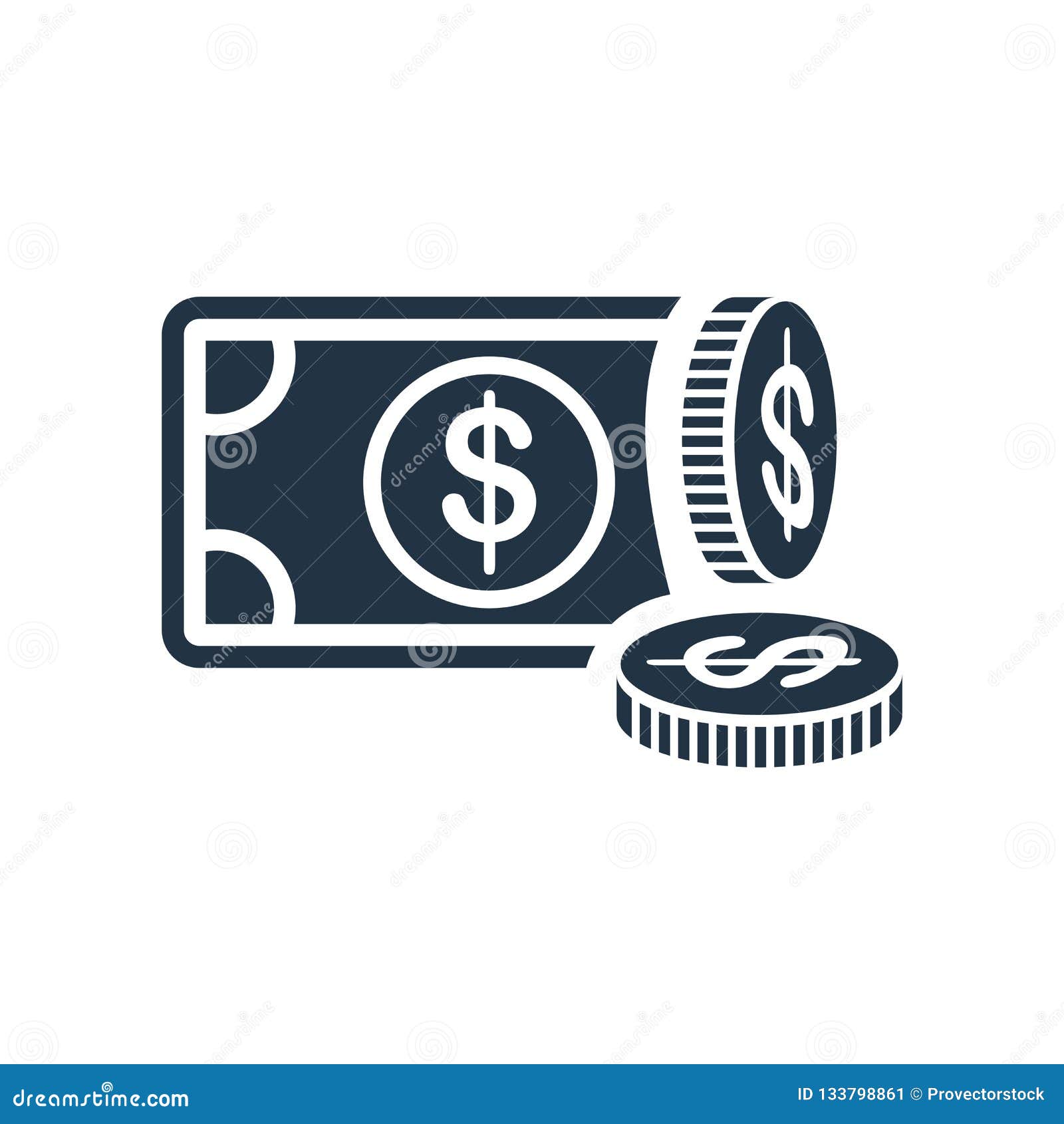 Money Icon Vector Isolated On White Background, Money Sign ...