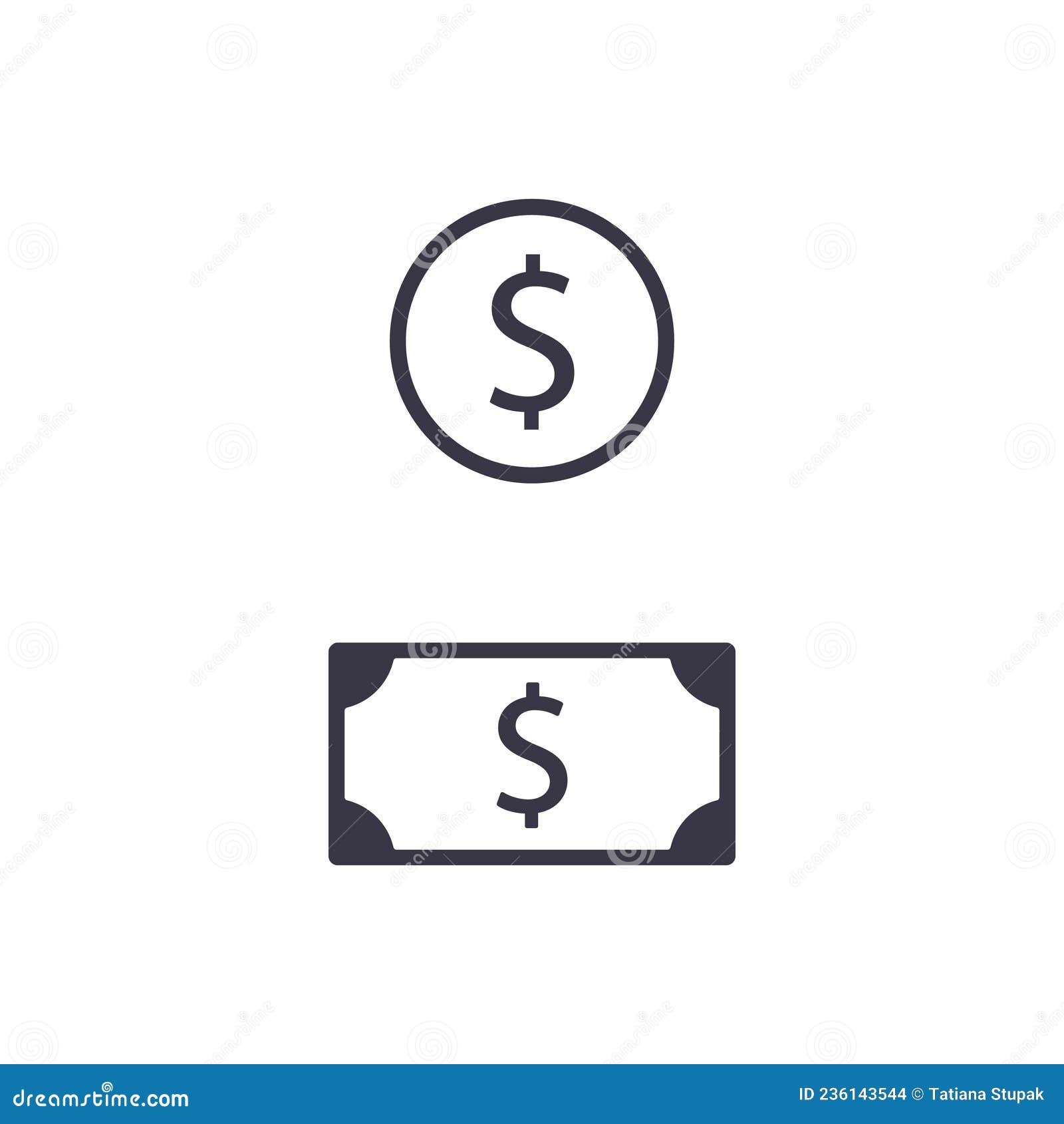 Money Icon Vector Simple Flat Design Illustration Stock Vector ...