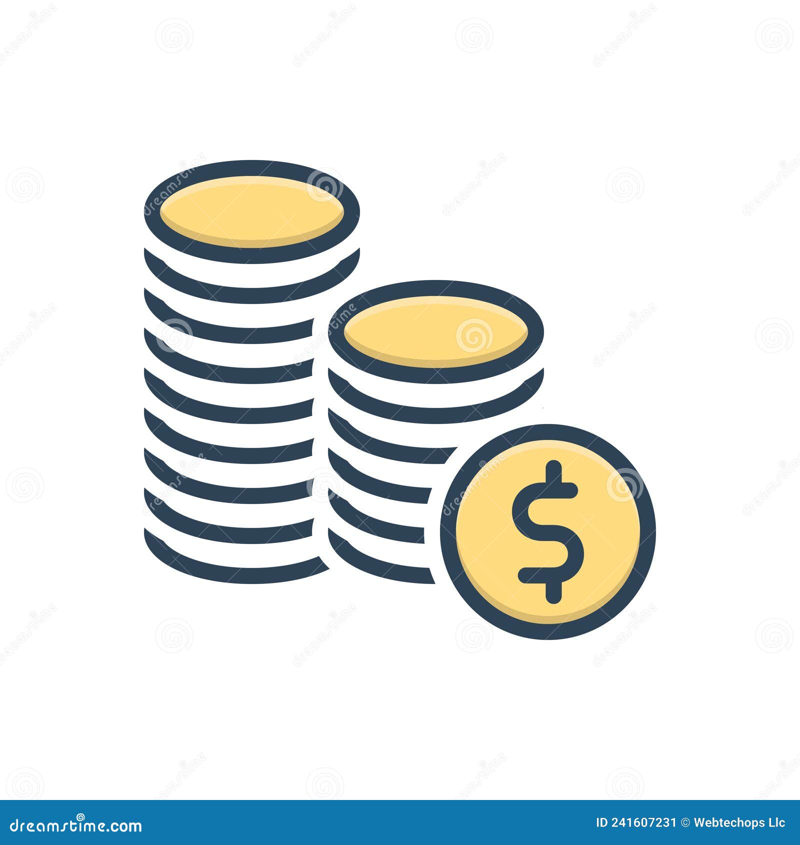 Color Illustration Icon for Money, Wealth and Riches Stock Illustration ...