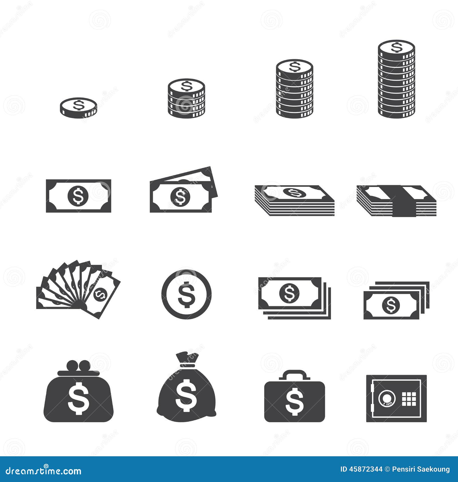 Money icon stock vector. Illustration of hand, banking - 45872344
