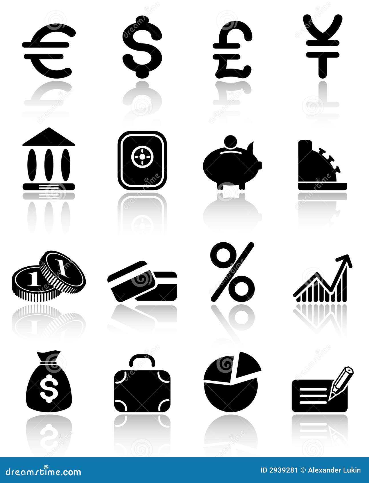 Money icons stock vector. Illustration of icons, graph - 2939281