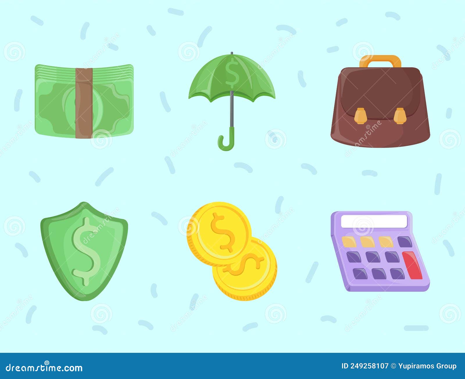 Money icons collection stock vector. Illustration of calculator - 249258107