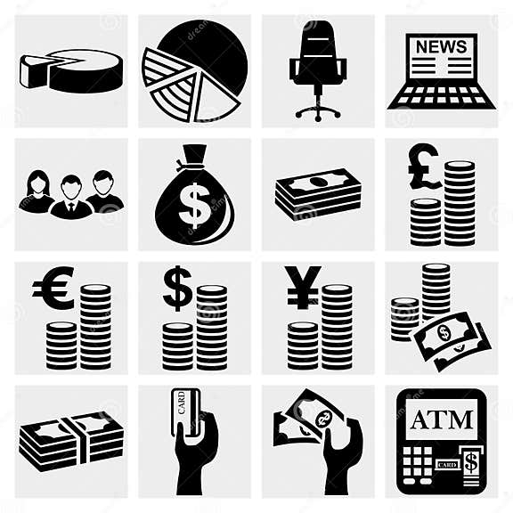Money icons set stock vector. Illustration of credit - 28536384