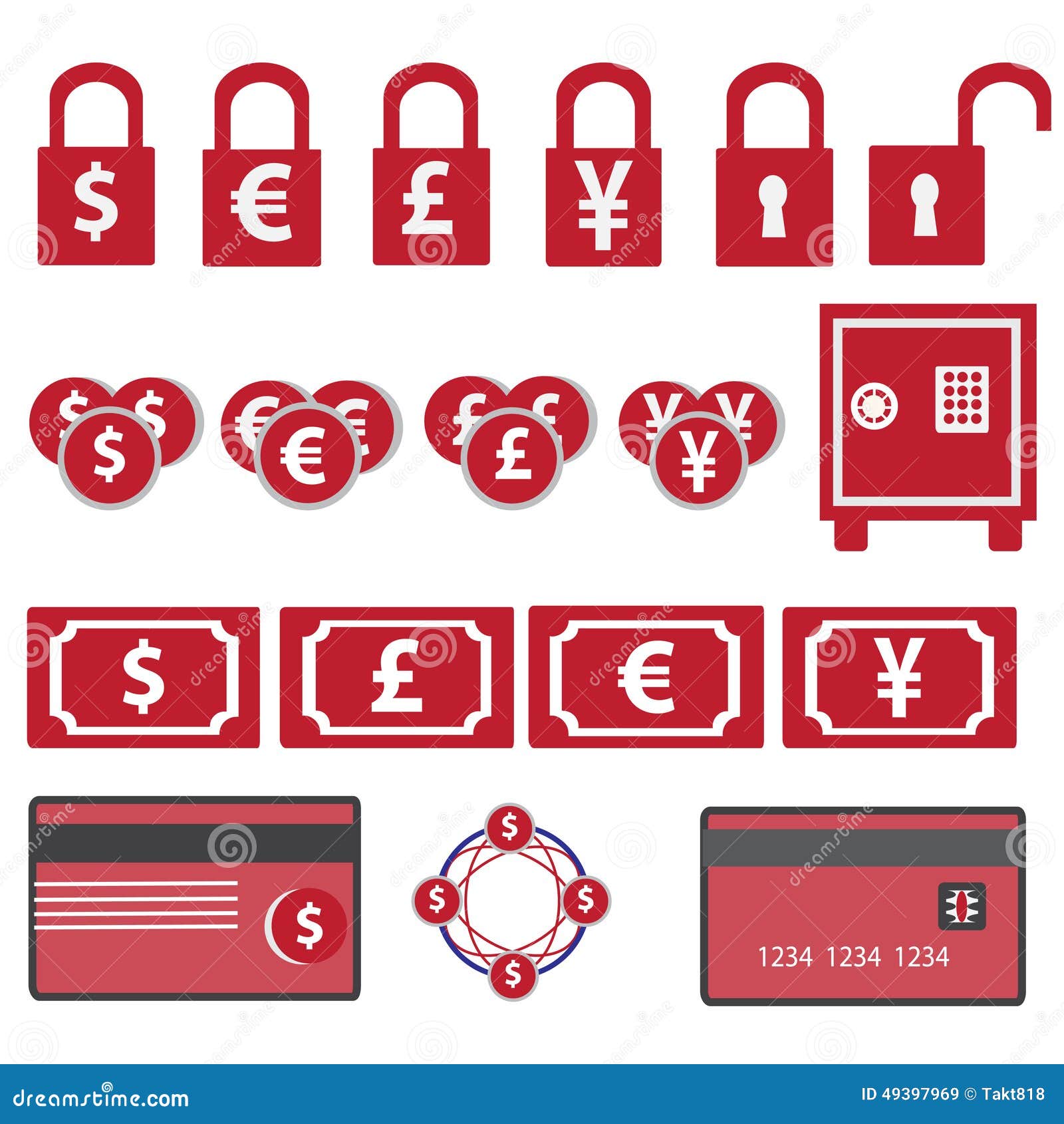 Money icons stock vector. Illustration of vector, pictogram - 49397969