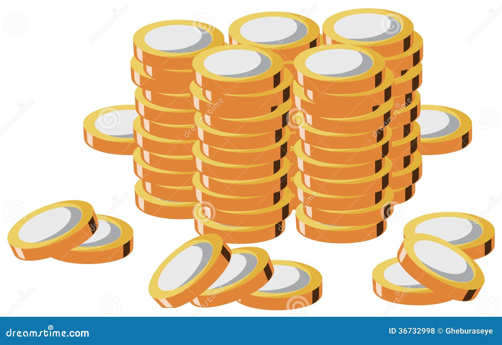 Hoard of Money isolated stock illustration. Illustration of exchange ...