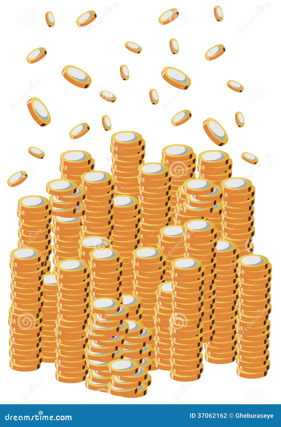 Hoard of Golden Money Isolated Stock Illustration - Illustration of ...