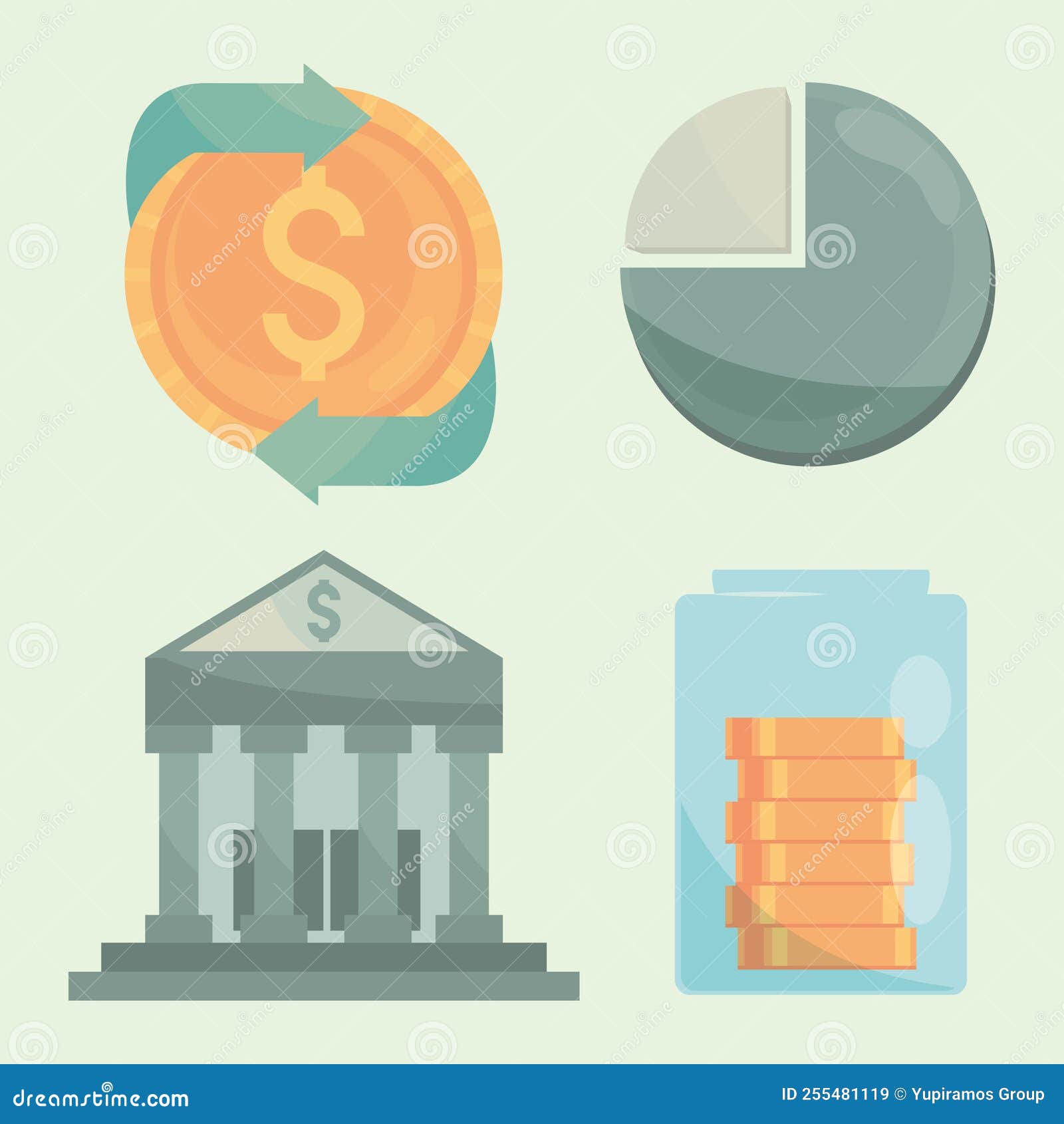 Money income icon set stock vector. Illustration of cartoon - 255481119