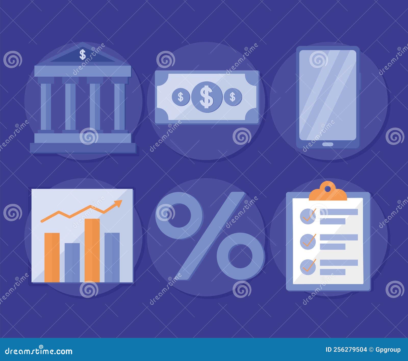 Money income icons stock vector. Illustration of design - 256279504