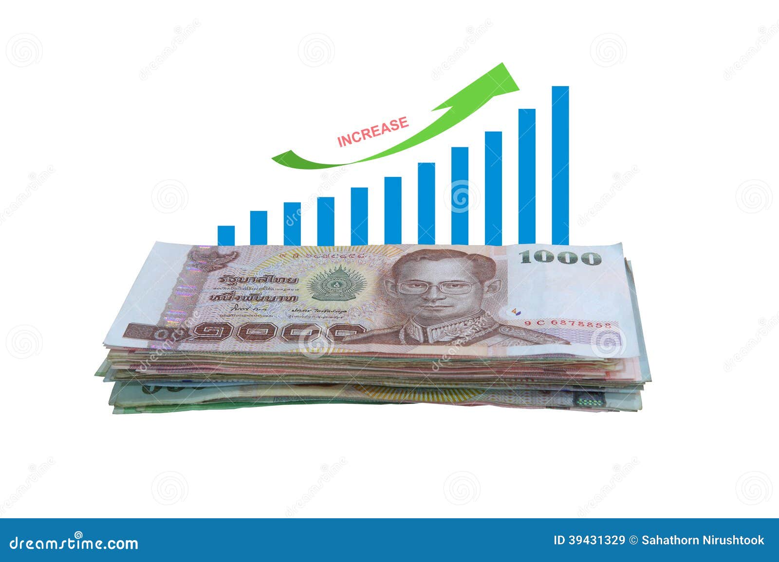 Money Increase with Trend Bragraph Stock Illustration - Illustration of ...