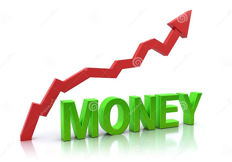 Money and increasing graph stock illustration. Illustration of finance ...