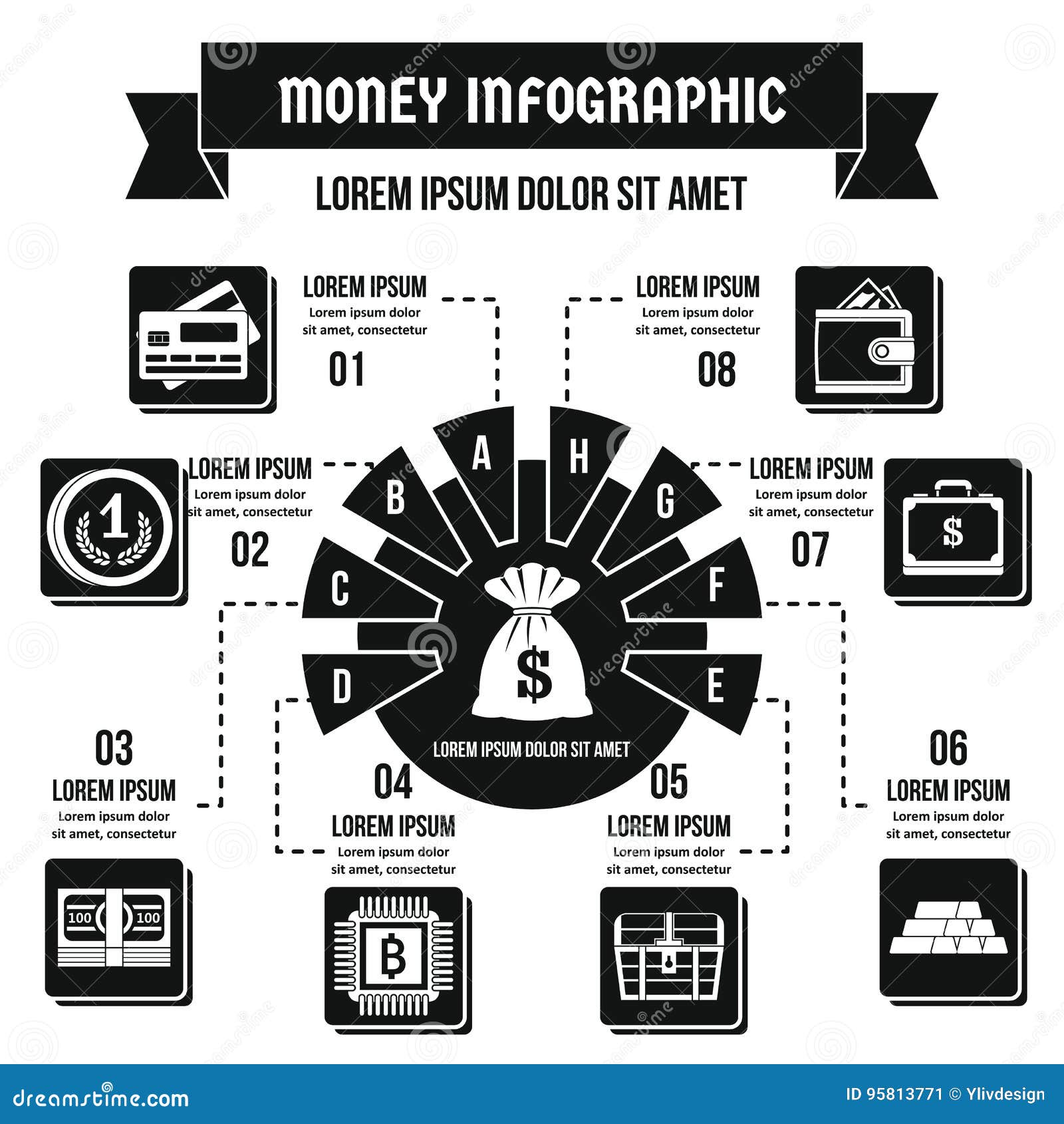Money Infographic Concept, Simple Style Stock Vector - Illustration of ...
