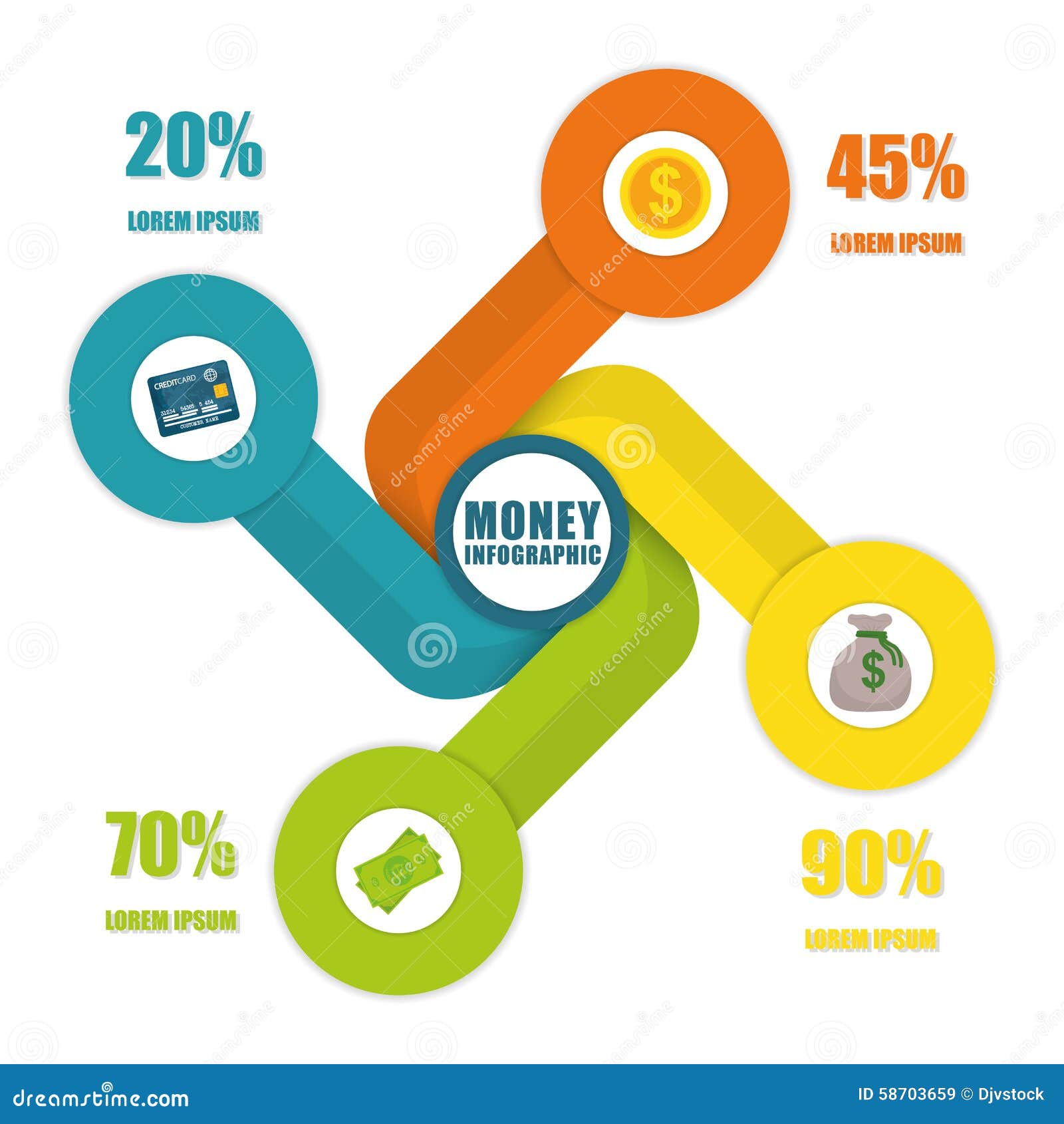 Money infographic design. stock vector. Illustration of elements - 58703659
