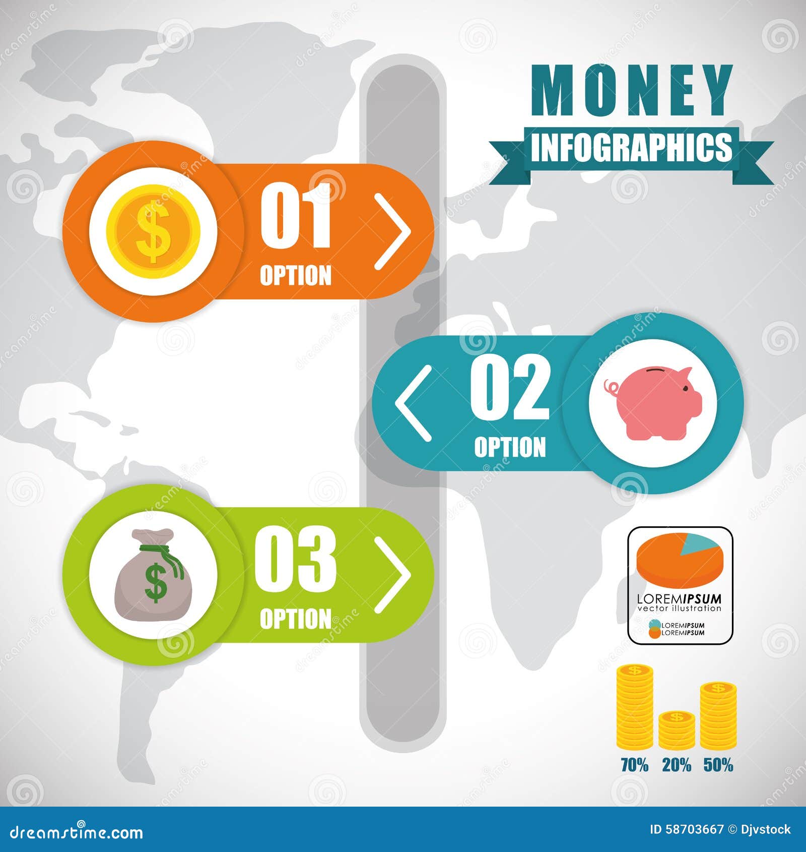 Money infographic design. stock vector. Illustration of document - 58703667