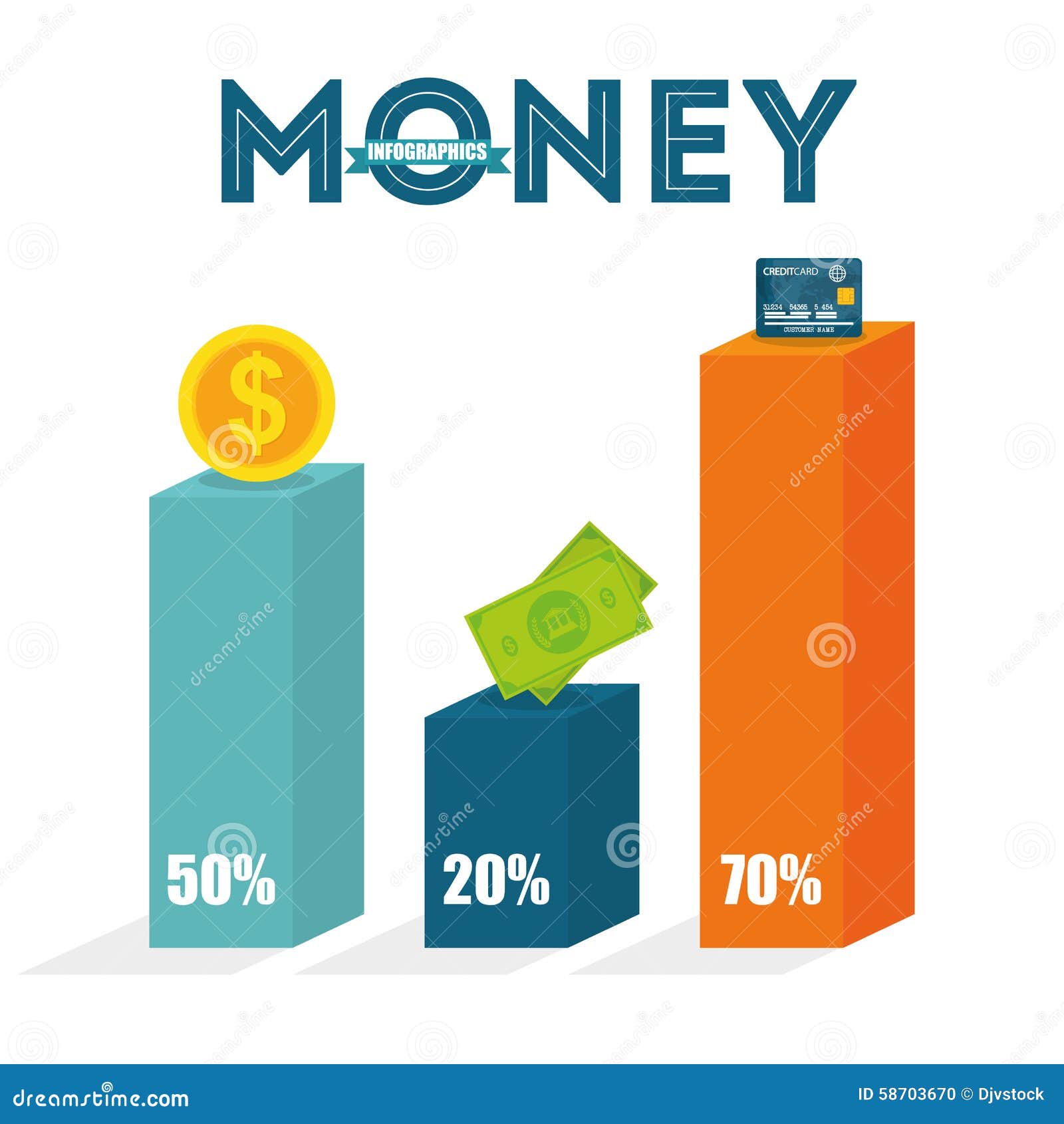 Money infographic design. stock vector. Illustration of info - 58703670