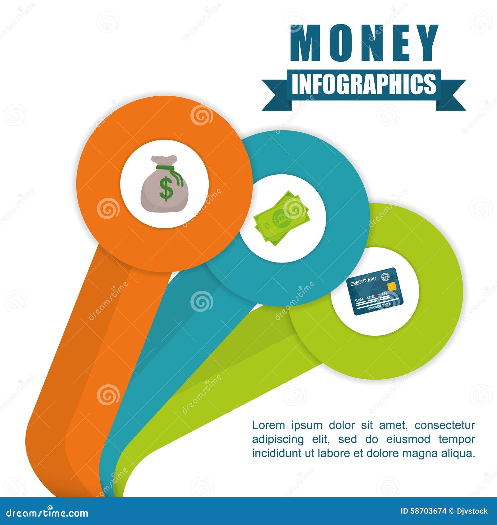 Money infographic design. stock vector. Illustration of options - 58703674