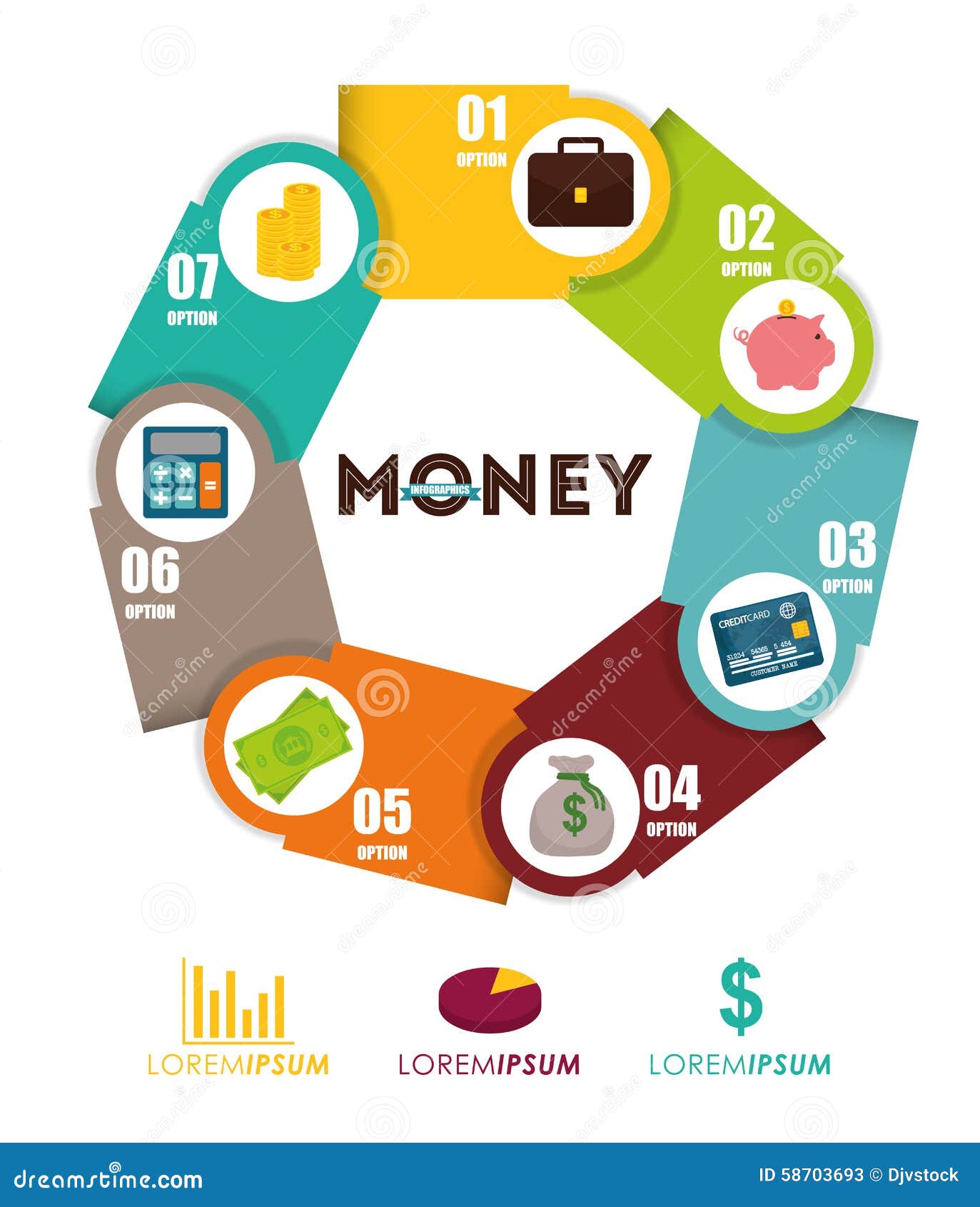 Money infographic design. stock vector. Illustration of business - 58703693