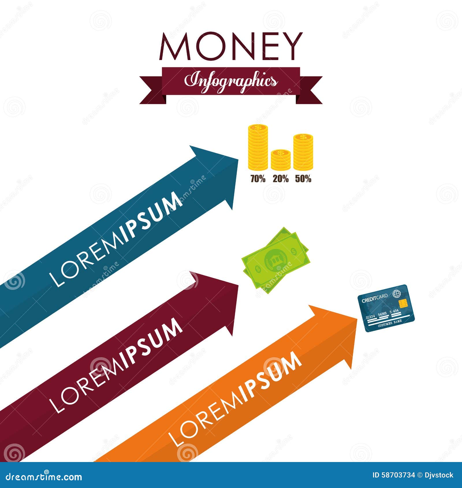 Money infographic design. stock vector. Illustration of arrows - 58703734