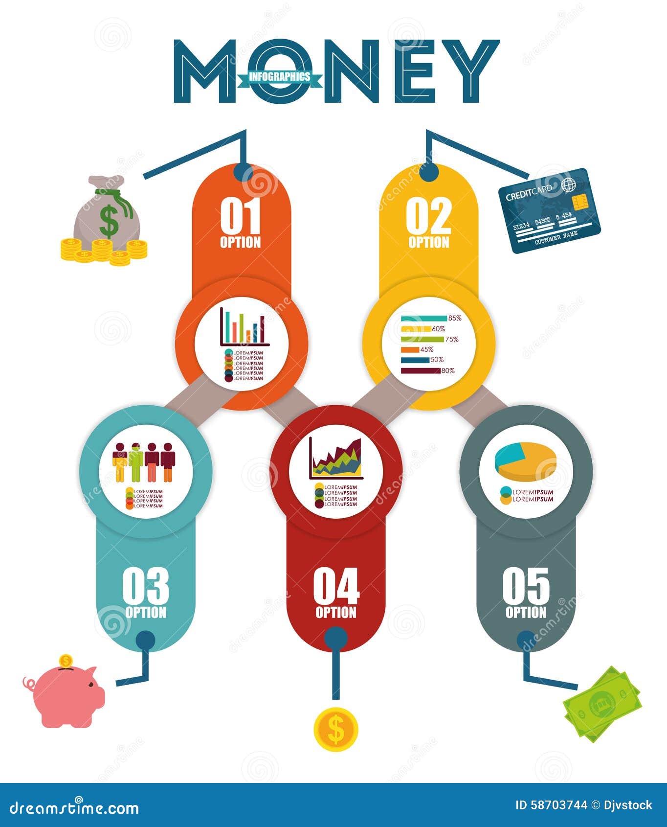 Money infographic design. stock vector. Illustration of accounting ...