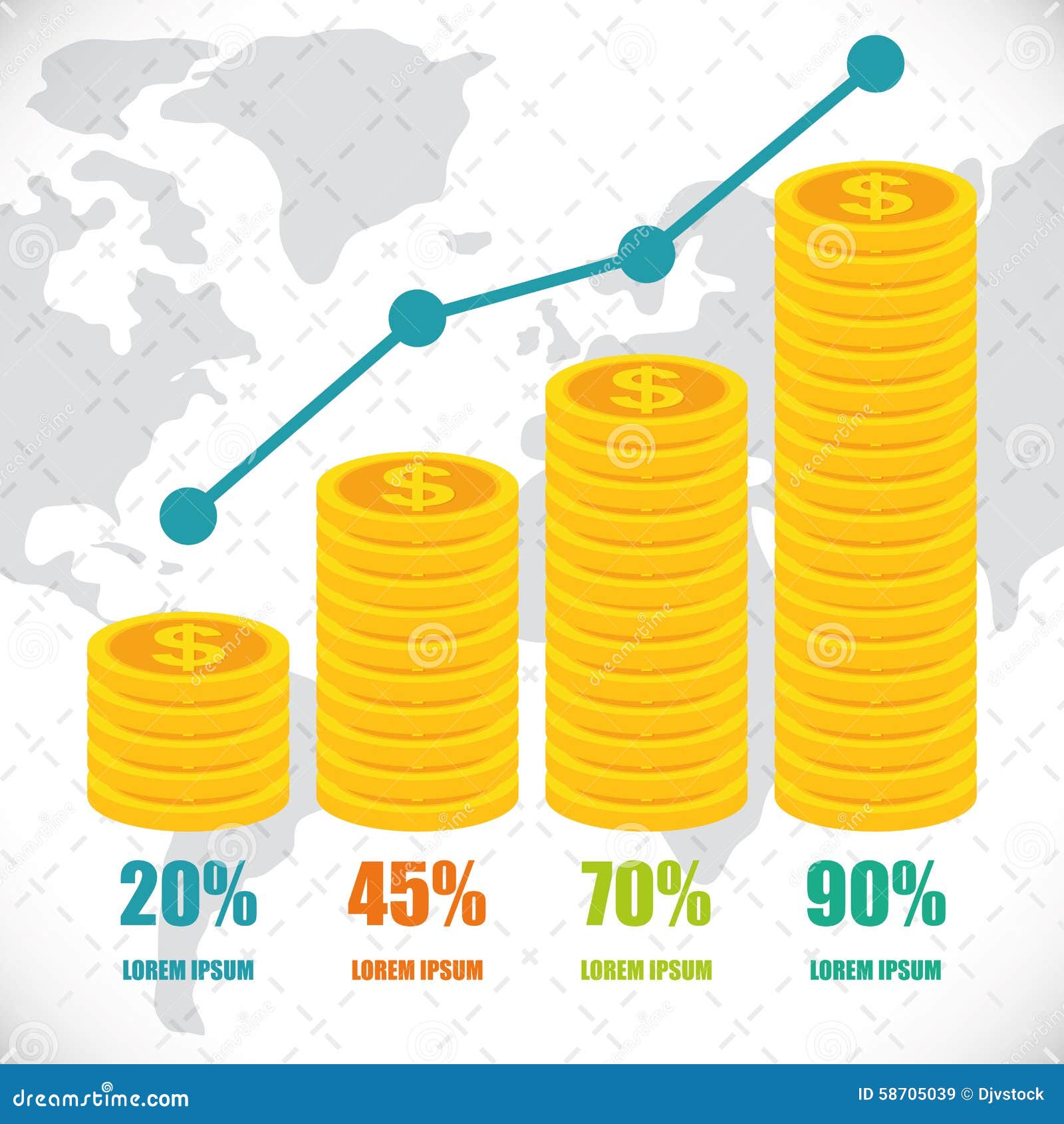 Money infographic design. stock vector. Illustration of percent - 58705039