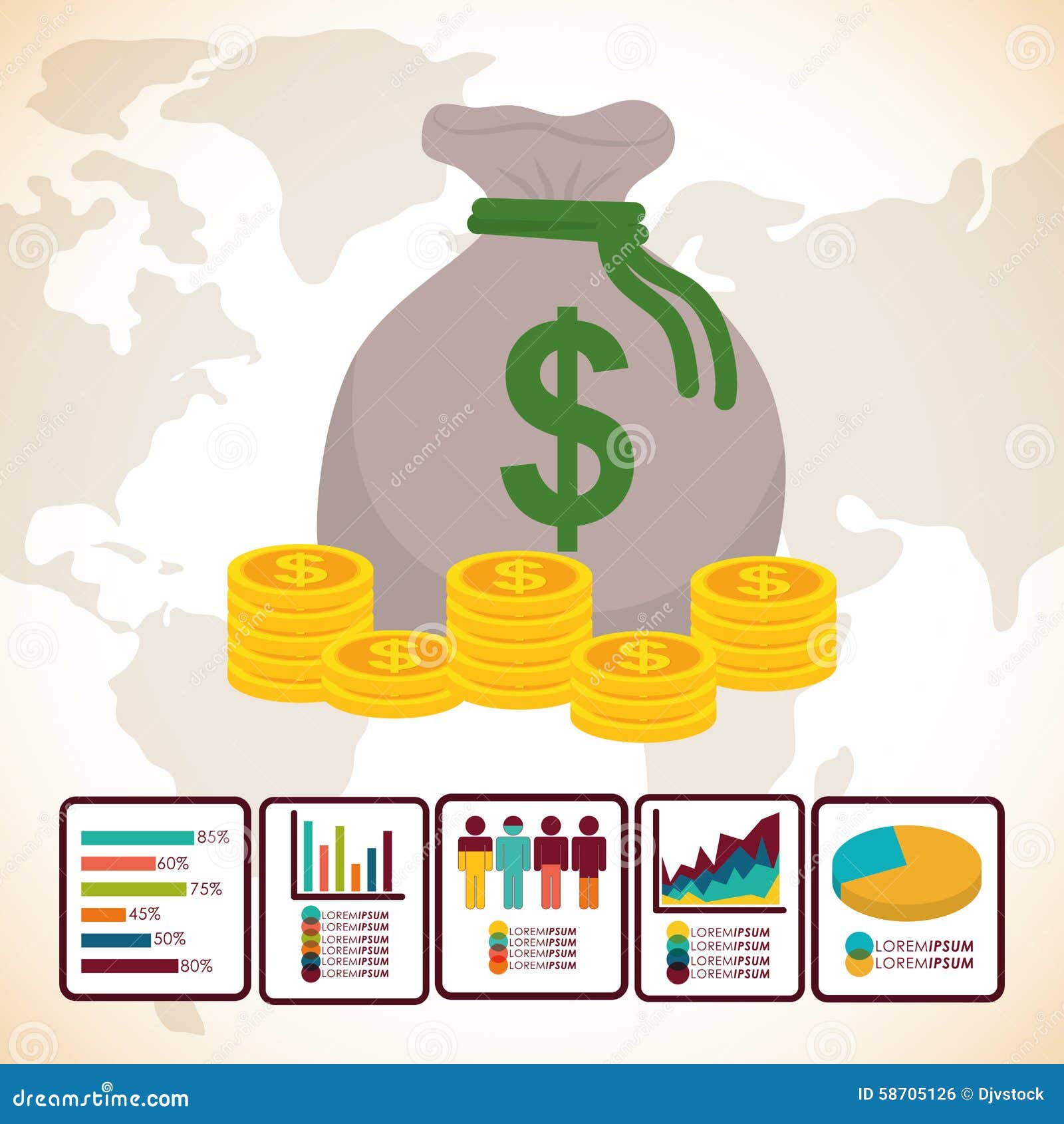 Money infographic design. stock vector. Illustration of infochart ...