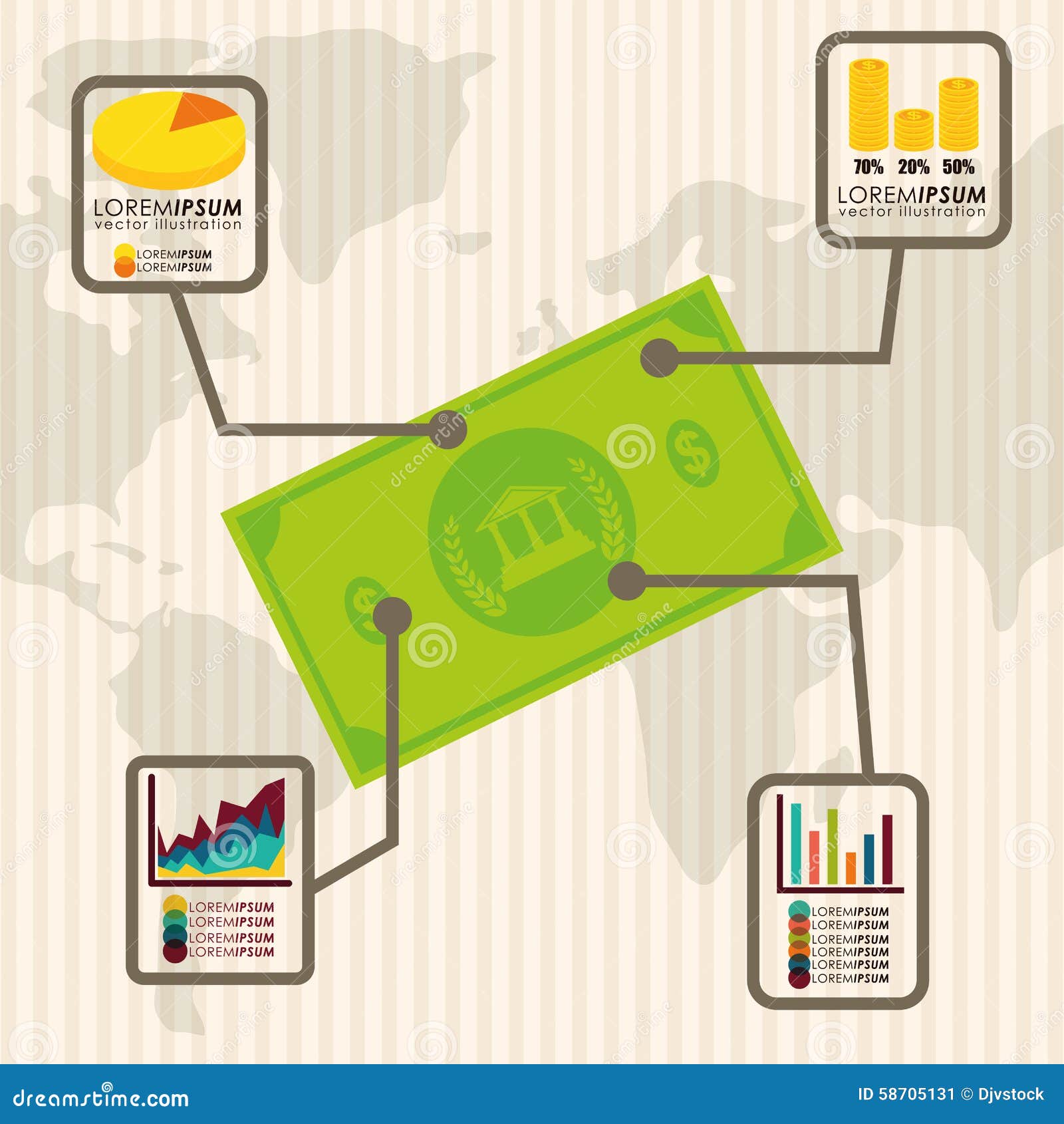 Money infographic design. stock vector. Illustration of money - 58705131