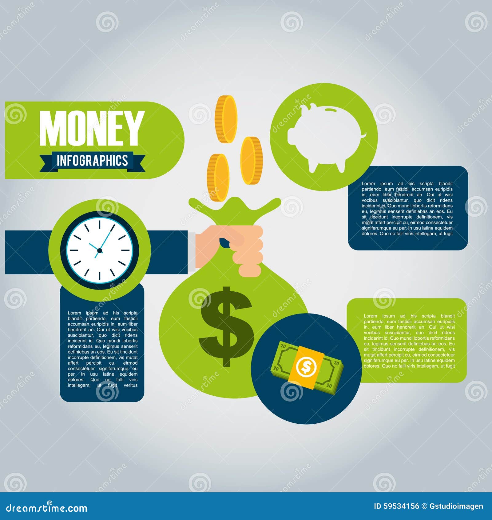 Money infographic stock vector. Illustration of graphic - 59534156