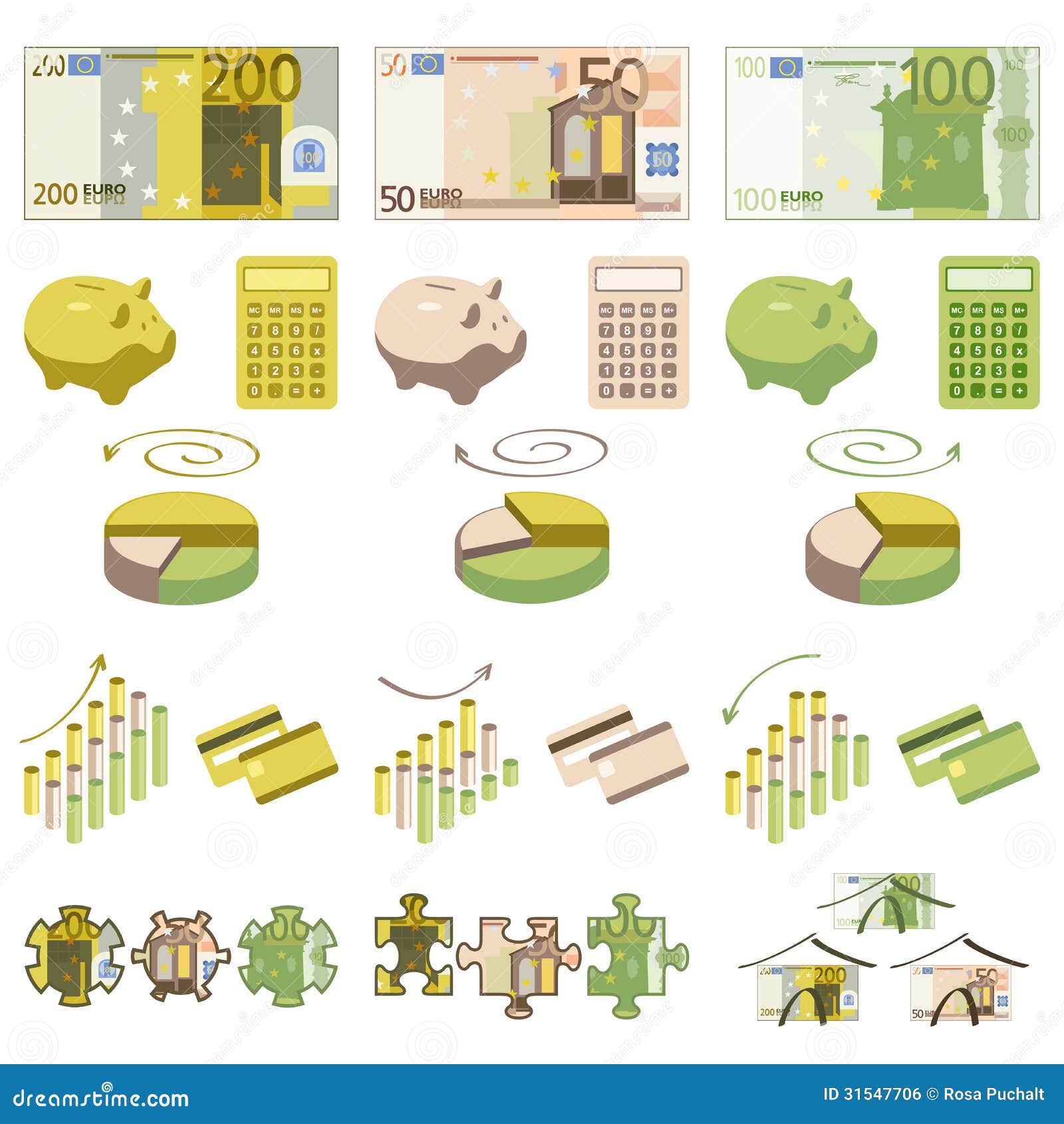 Money and Infographics Elements Stock Vector - Illustration of label ...