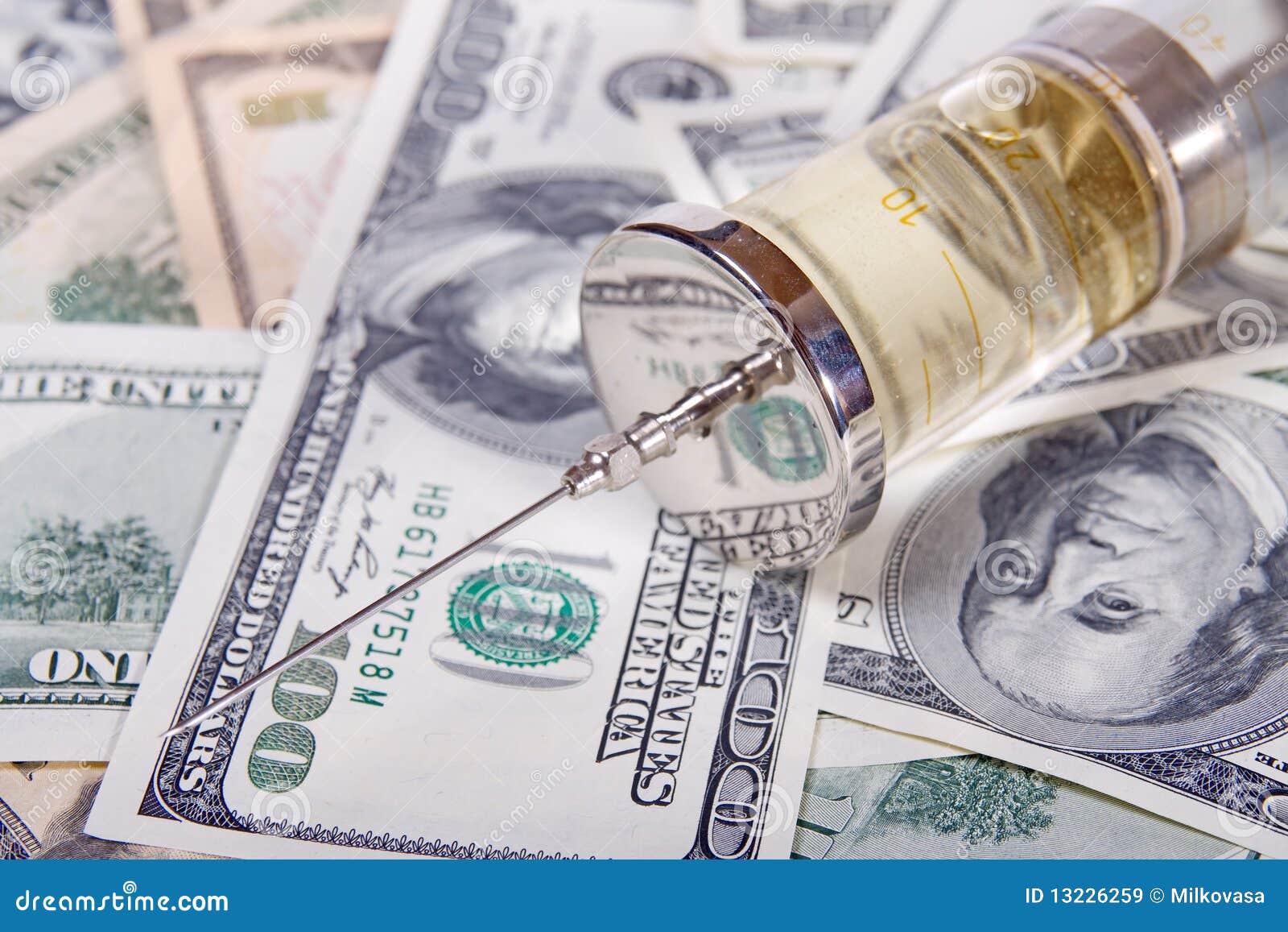 Money with injection stock image. Image of exchange, clinic - 13226259