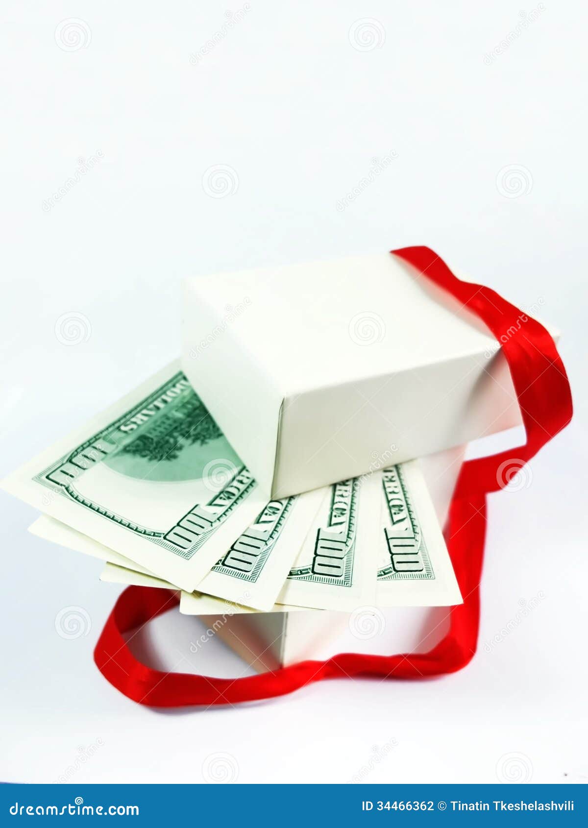 Money Inside Opened Gift Box Stock Photo - Image of background ...