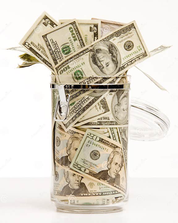 Money in jar stock photo. Image of fortune, banknote, banknotes - 2564516