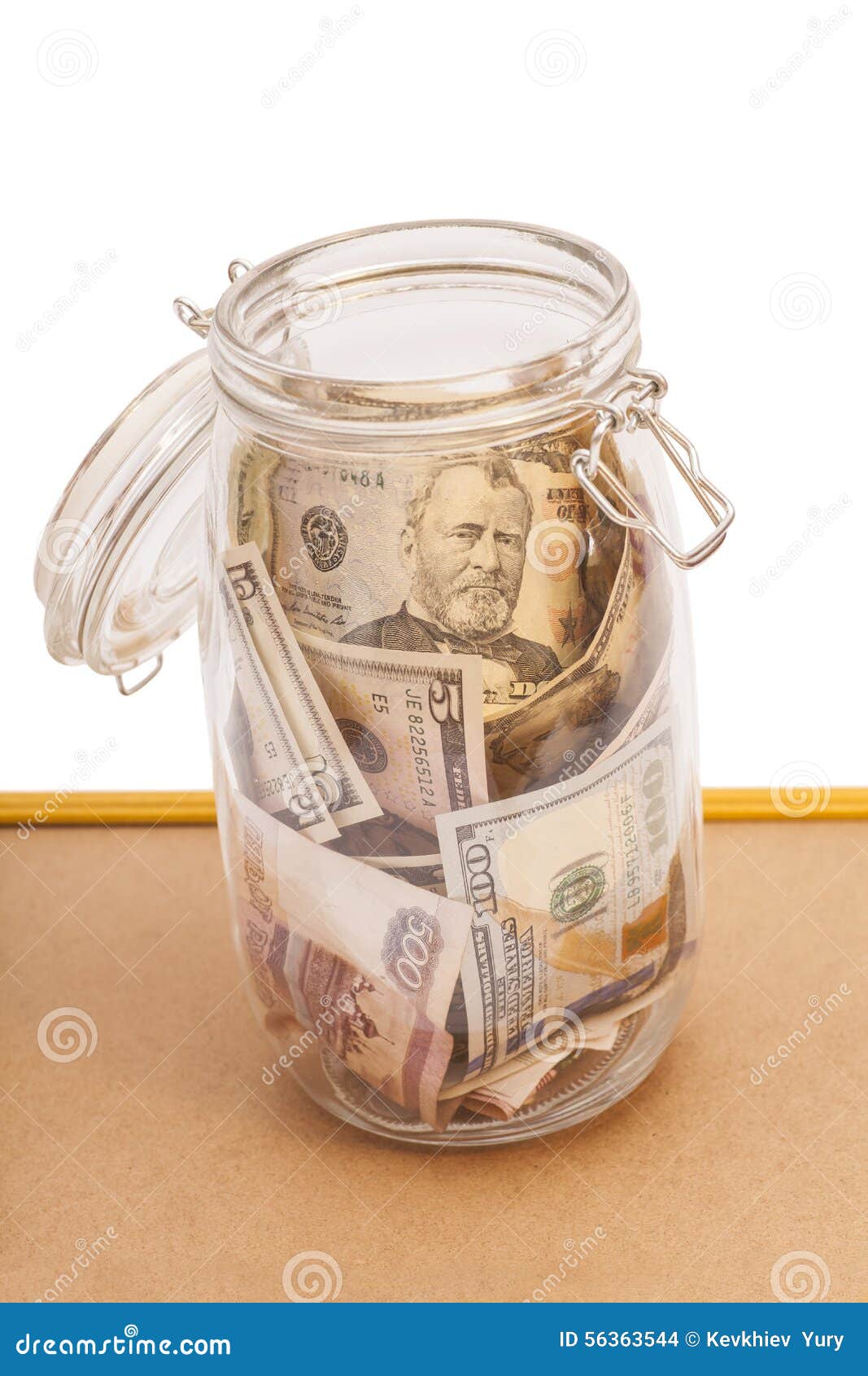 Money in the jar stock photo. Image of paper, credit - 56363544