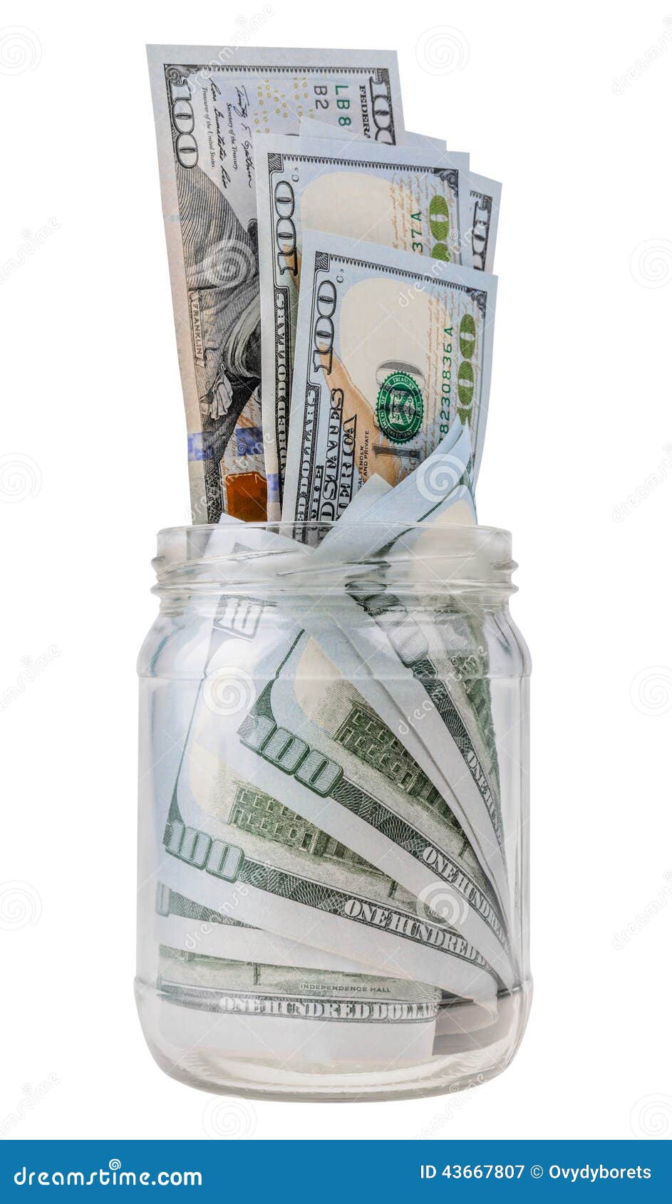 Money in the Jar Isolated on White Background Stock Image - Image of ...
