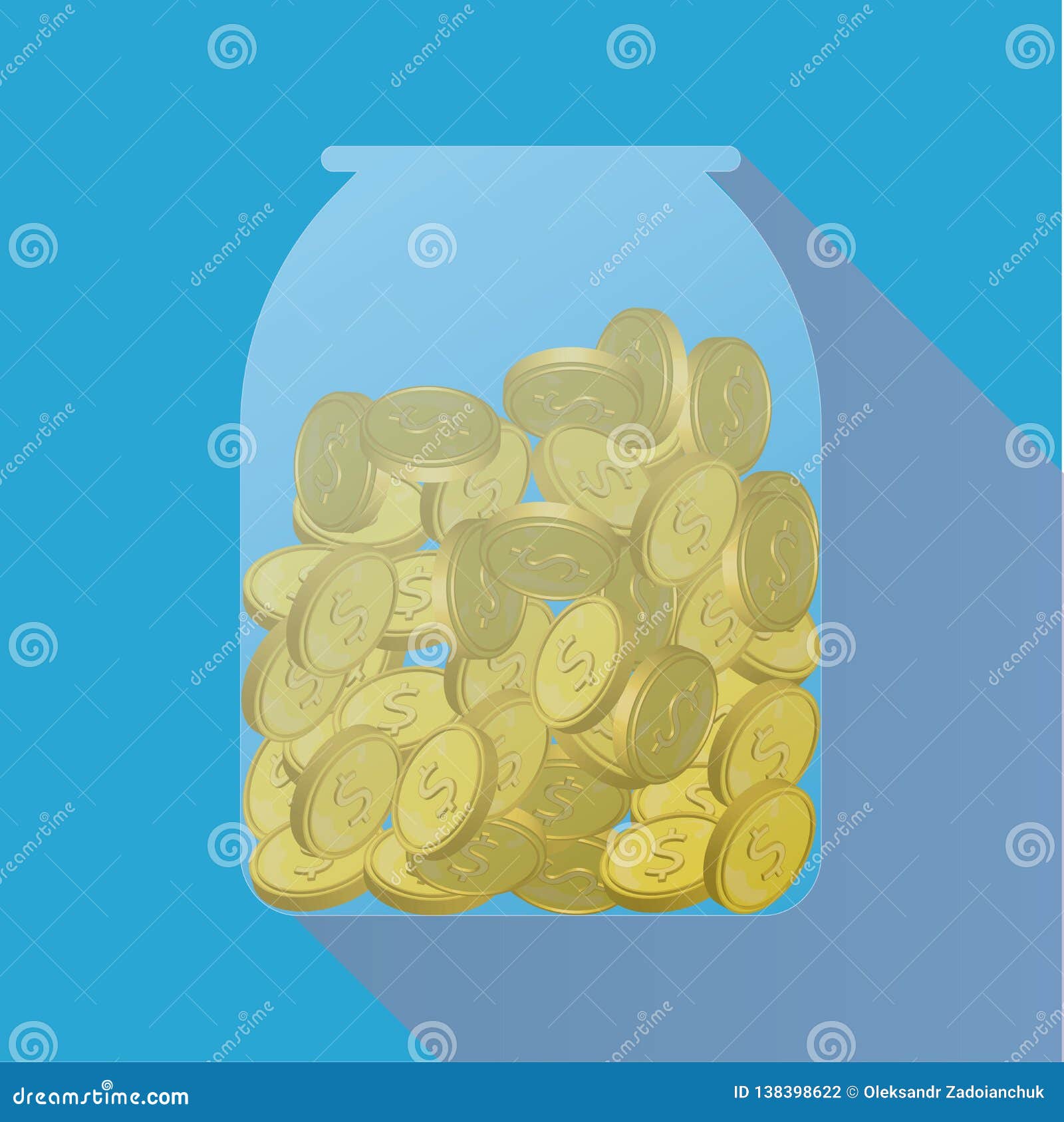 Money Jar. Saving Dollar Coin in Jar Stock Illustration - Illustration ... Money Jar. Saving Dollar Coin in Jar Stock Illustration - Illustration ...