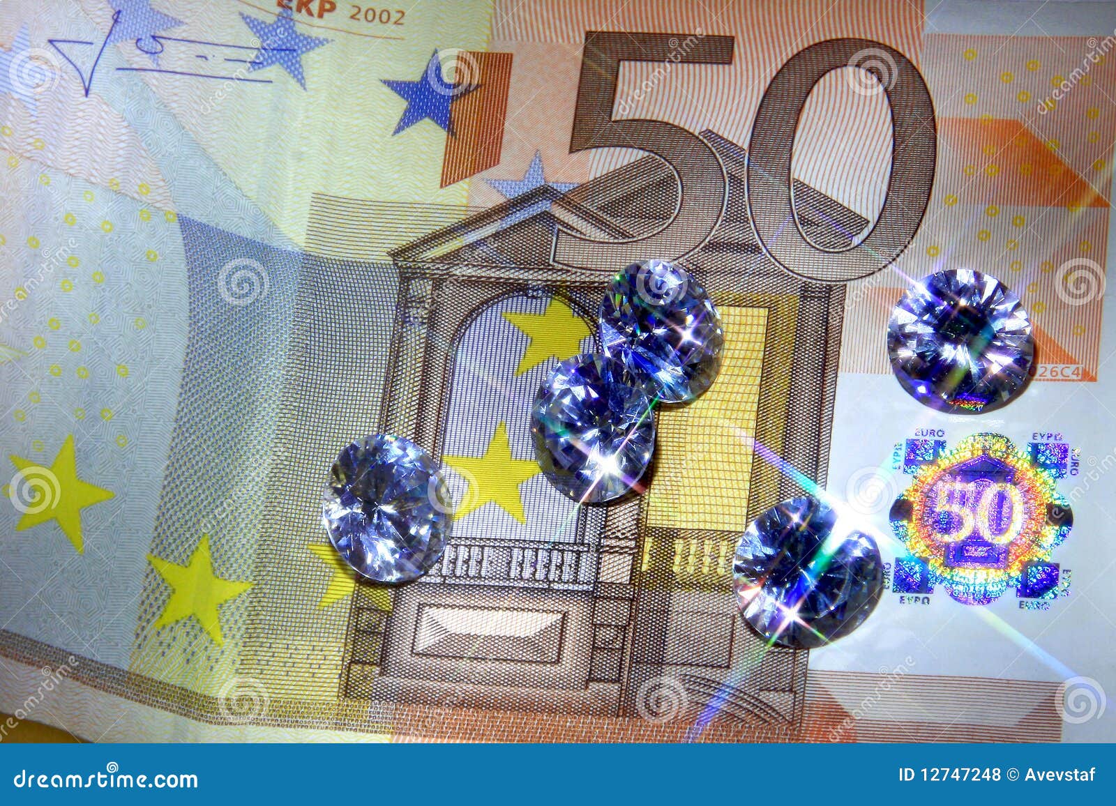 Money and Jewels. stock photo. Image of euros, denominations - 12747248