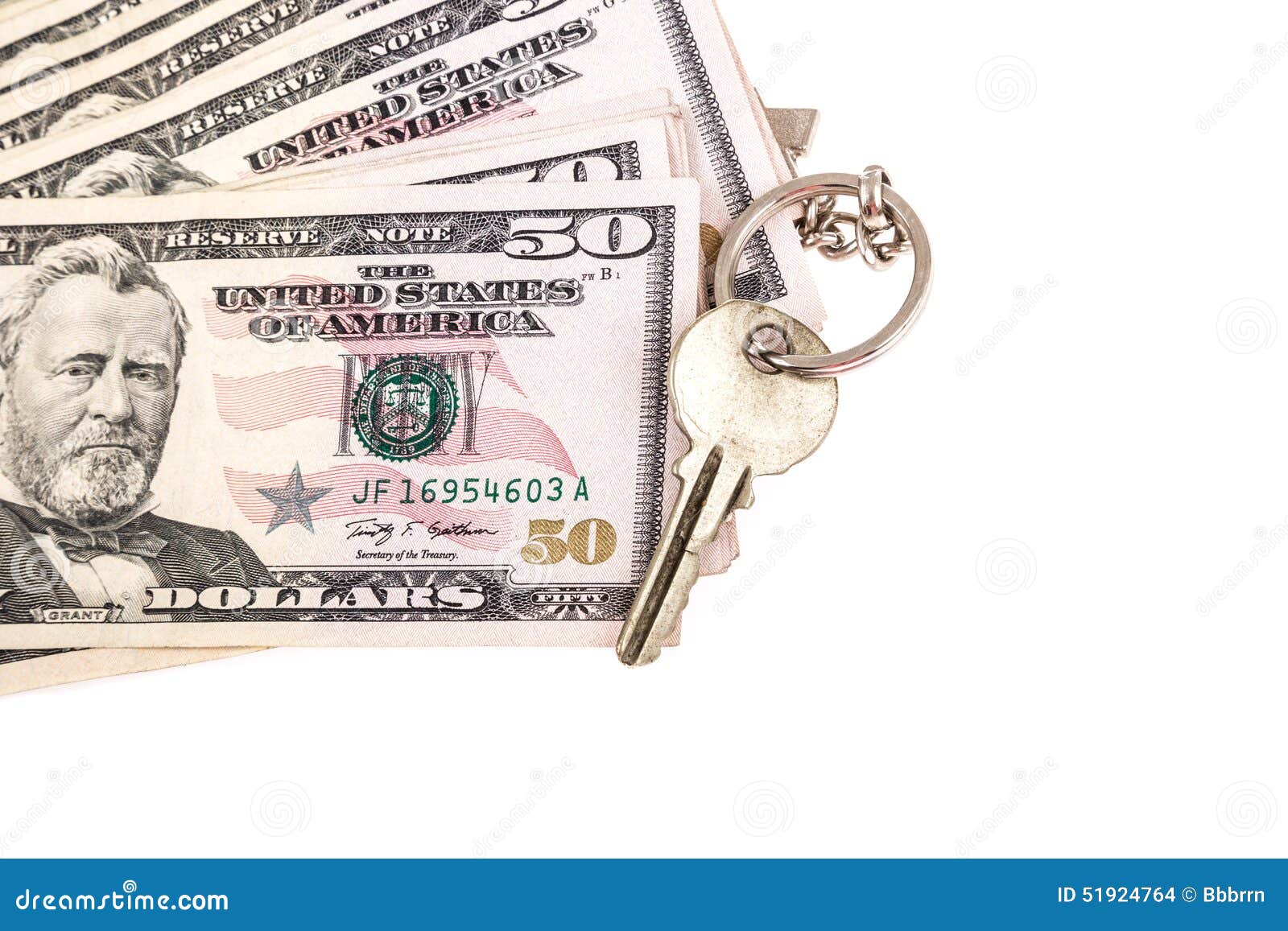Money and key stock photo. Image of bank, bill, deal - 51924764