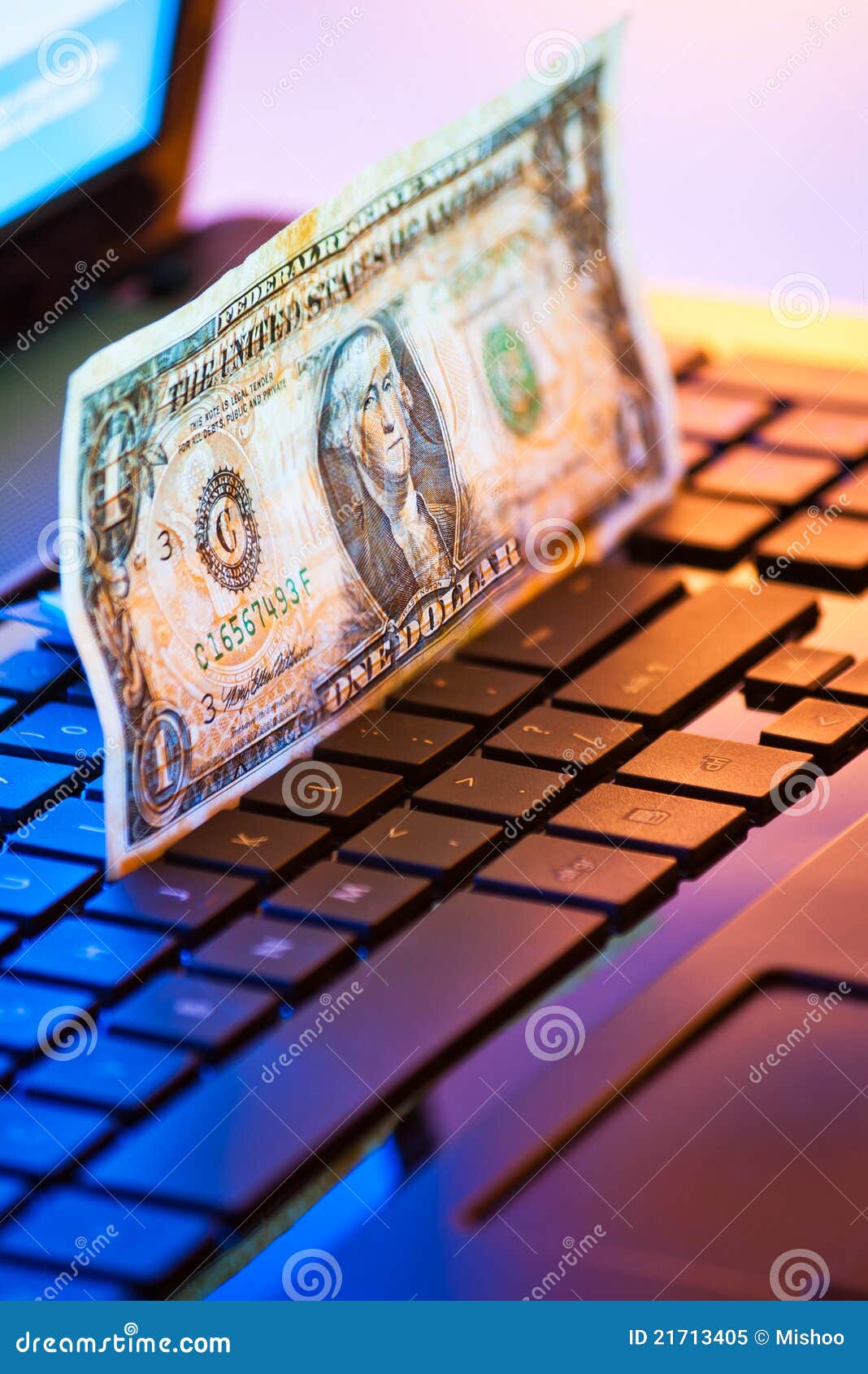 Money on keyboard stock image. Image of money, buttons - 21713405