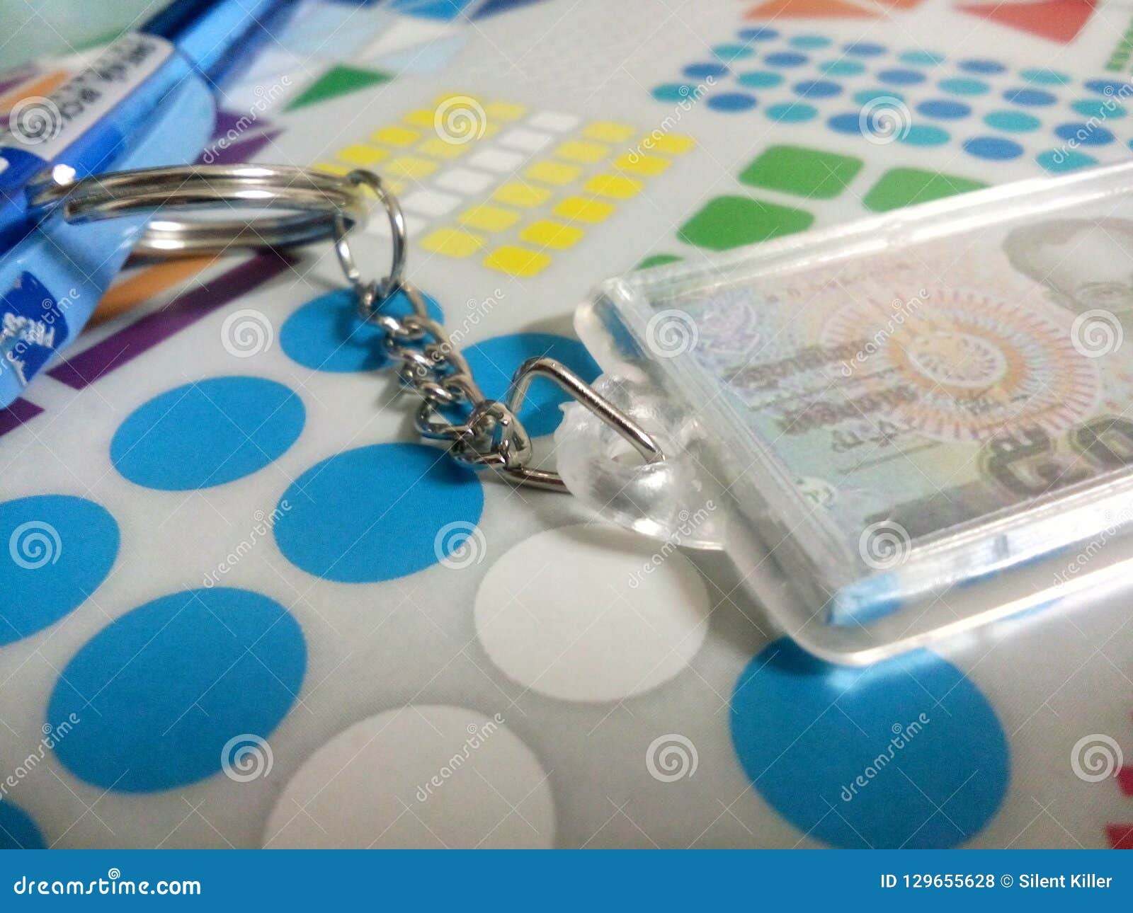 Money keychain stock photo. Image of money, blue, keychain - 129655628