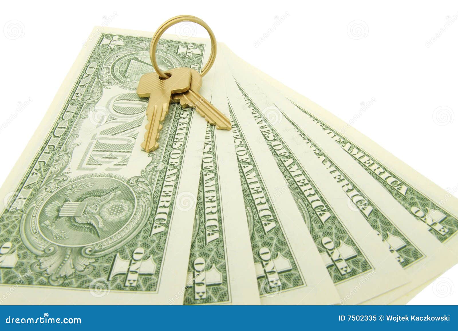 Money and Keys for New House Stock Image - Image of luck, dollars: 7502335