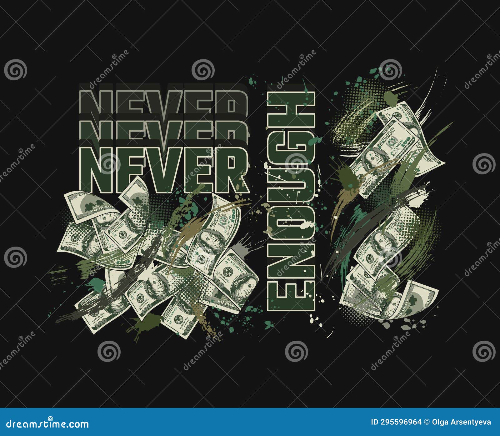 Money Label with 100 US Dollar Bills Stock Vector - Illustration of ...