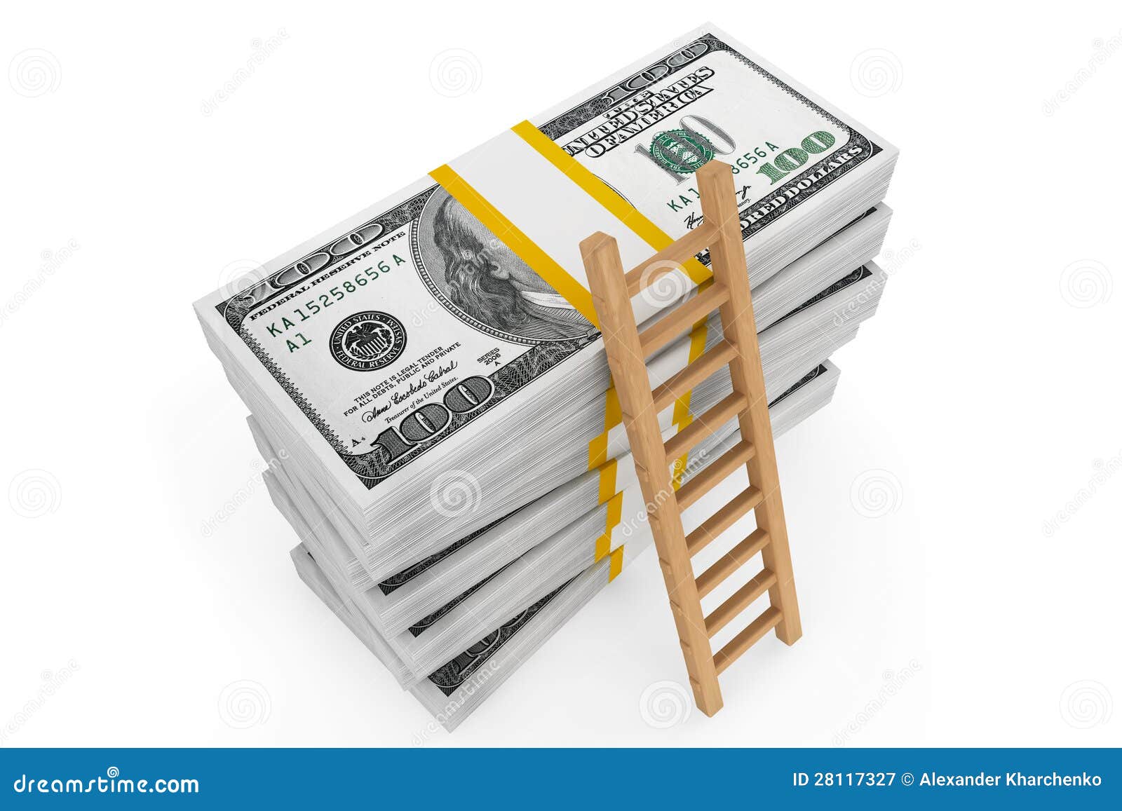 Money with ladder stock illustration. Illustration of prosperity - 28117327