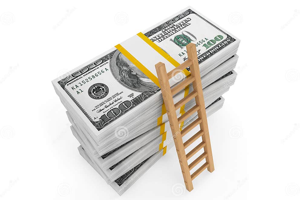 Money with ladder stock illustration. Illustration of prosperity - 28117327