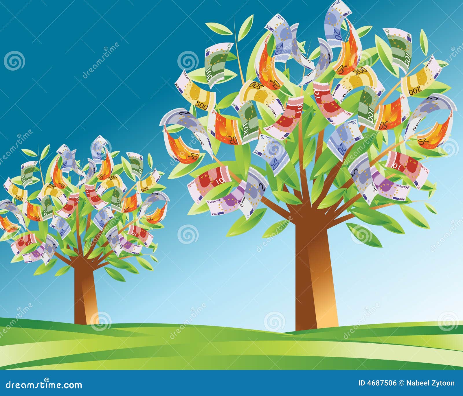 Money Land 01 stock vector. Illustration of branch, successful - 4687506