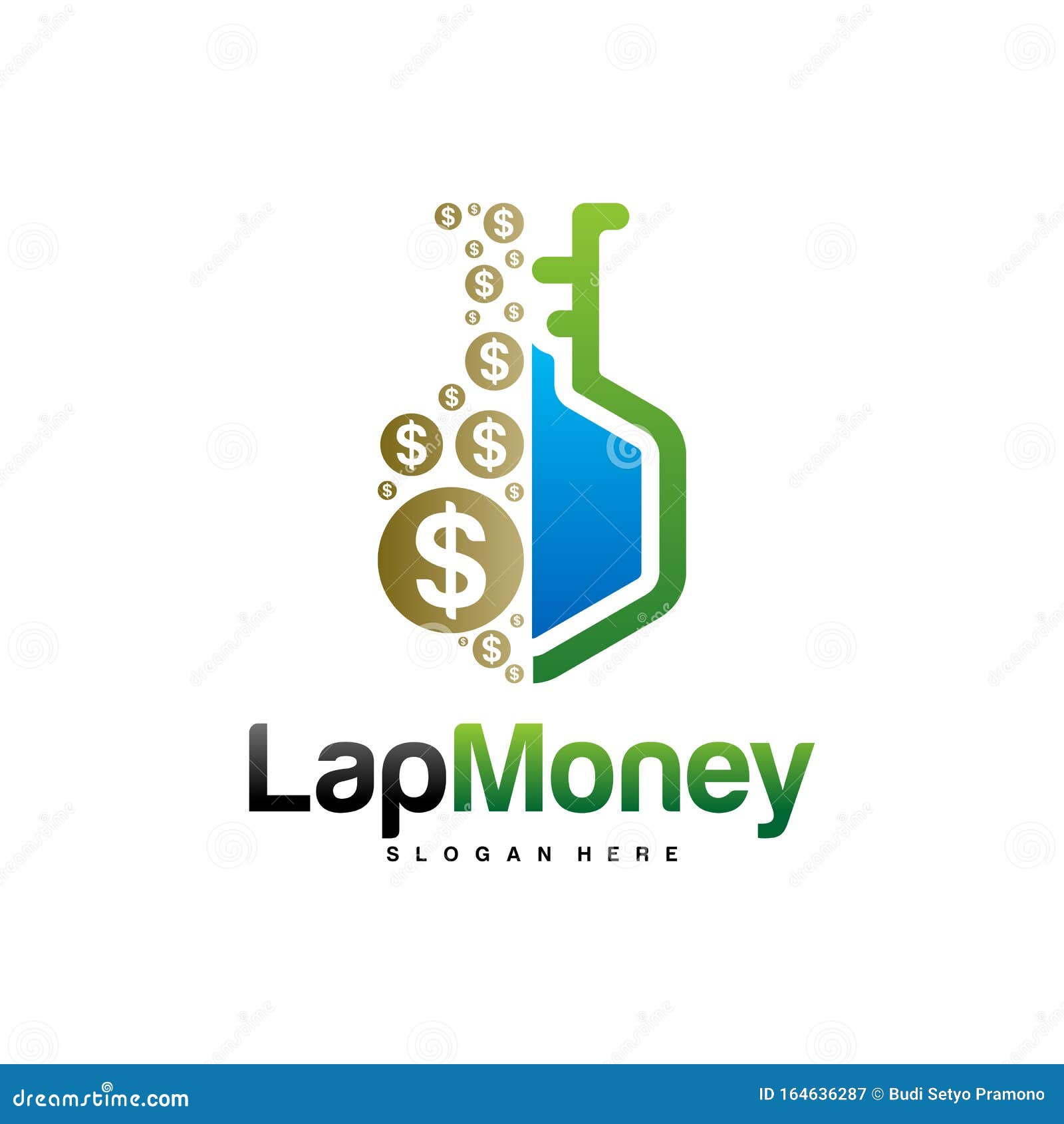 Money Lap Logo Design Vector Concept. Lap Money Logo Template. Icon ...