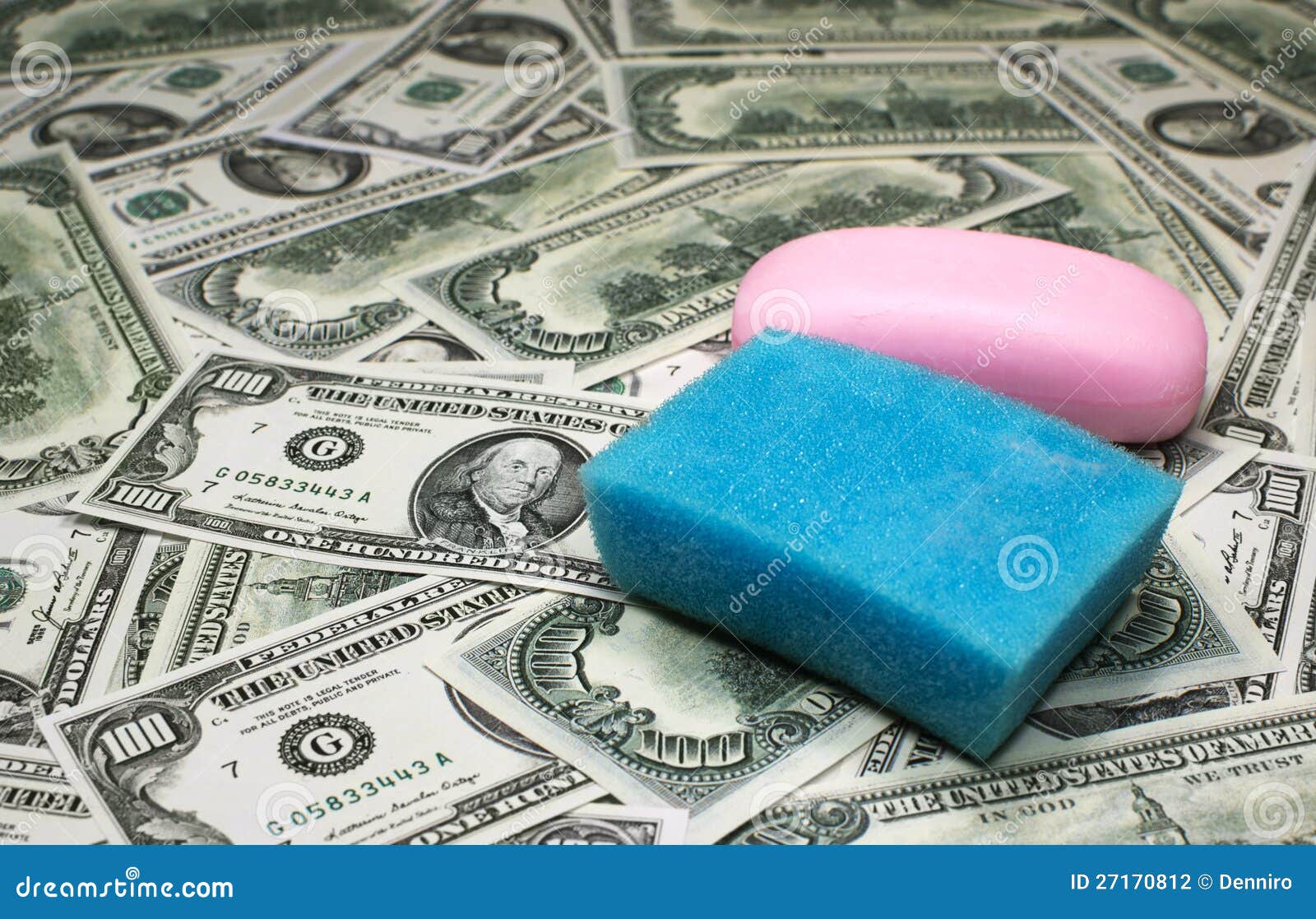 Money Laundering, Bank Notes, Soap and Sponge Stock Photo - Image of ...