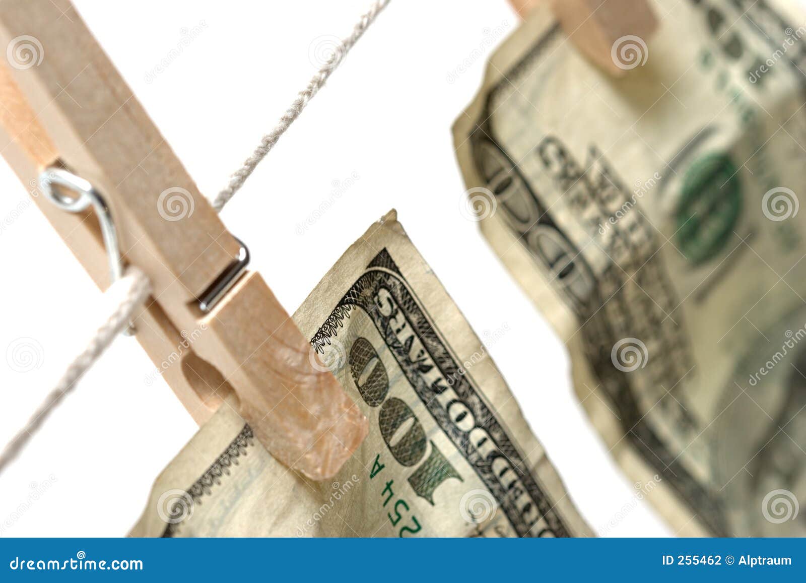 Money Laundering Over White Stock Photo - Image of hanging, close: 255462